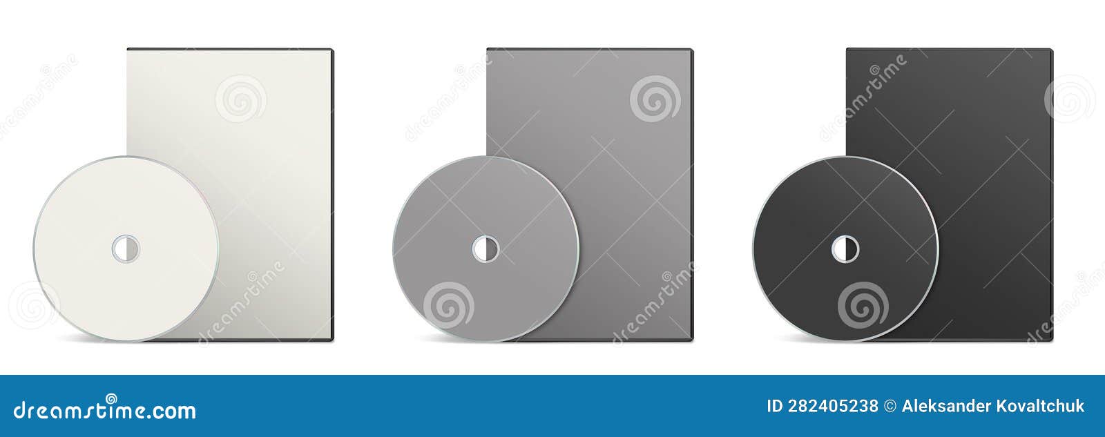 DVD Box Blank Template White, Grey and Black for Presentation Layouts ...
