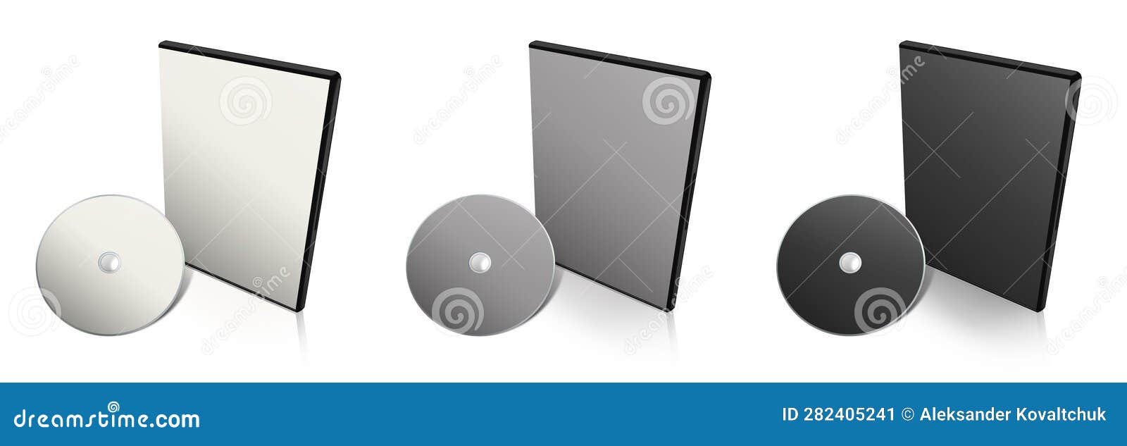 DVD Box Blank Template White, Grey and Black for Presentation Layouts ...