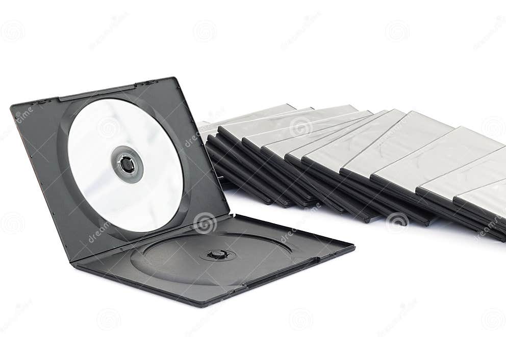 DVD Box with Disc on White Background Stock Image - Image of close ...