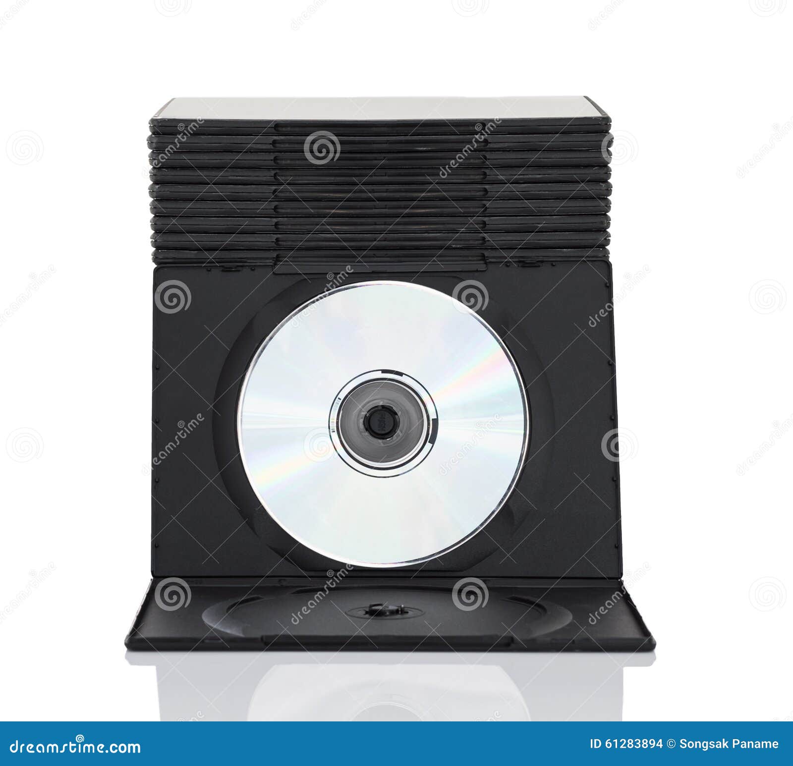 Dvd Boxes with Disc on White Background Stock Photo - Image of disk ...