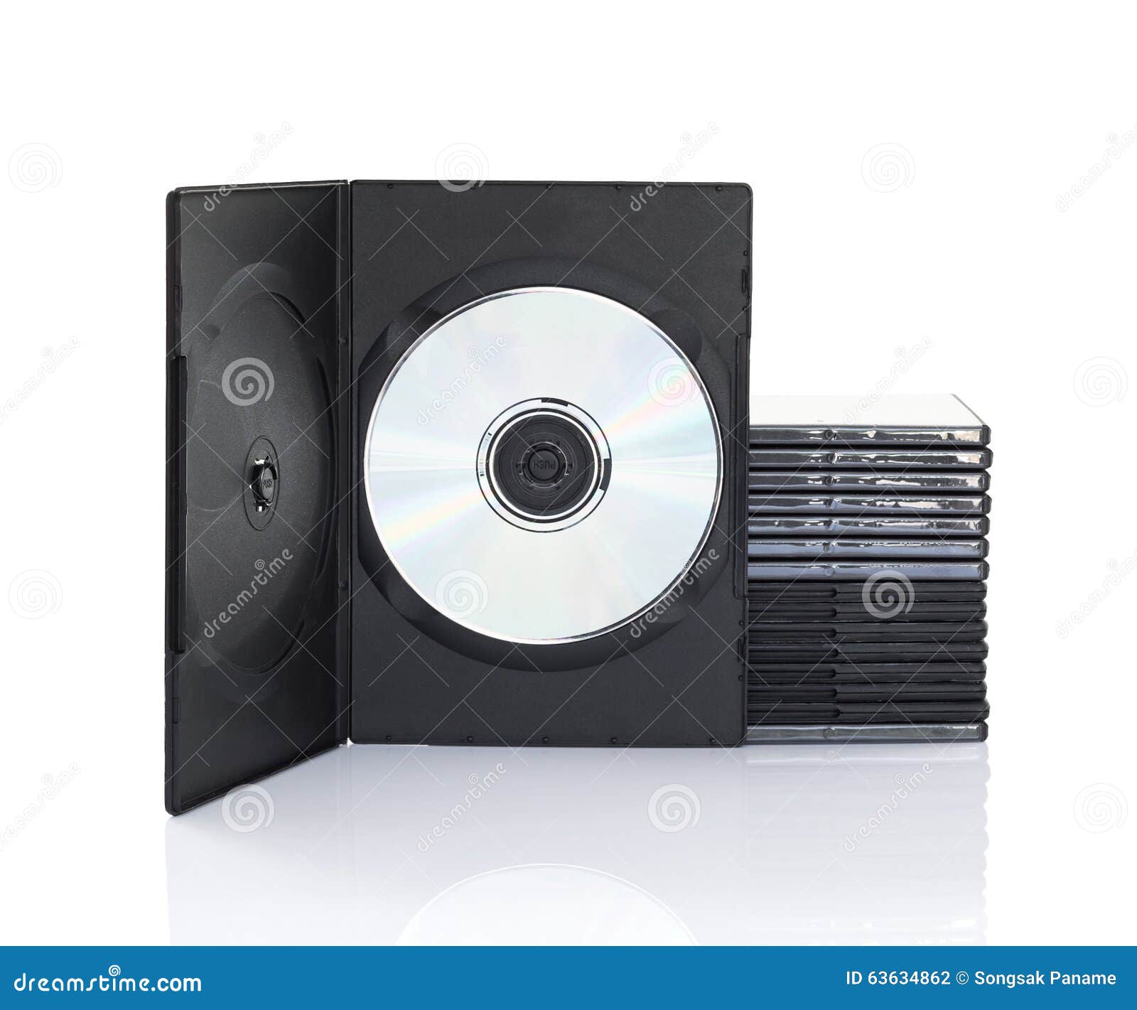 Dvd Boxes with Disc on White Background Stock Photo - Image of plastic ...