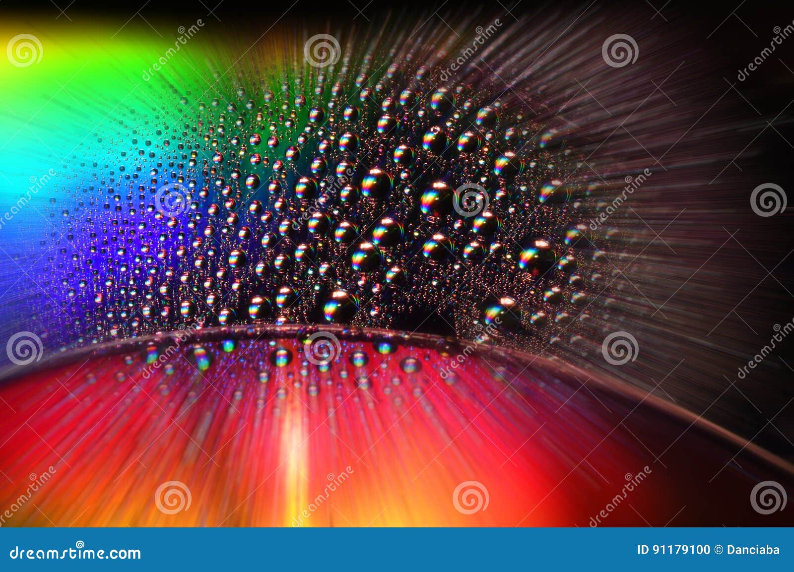 DVD and CD Disc with Water Drops Colour Background. Stock Photo - Image ...