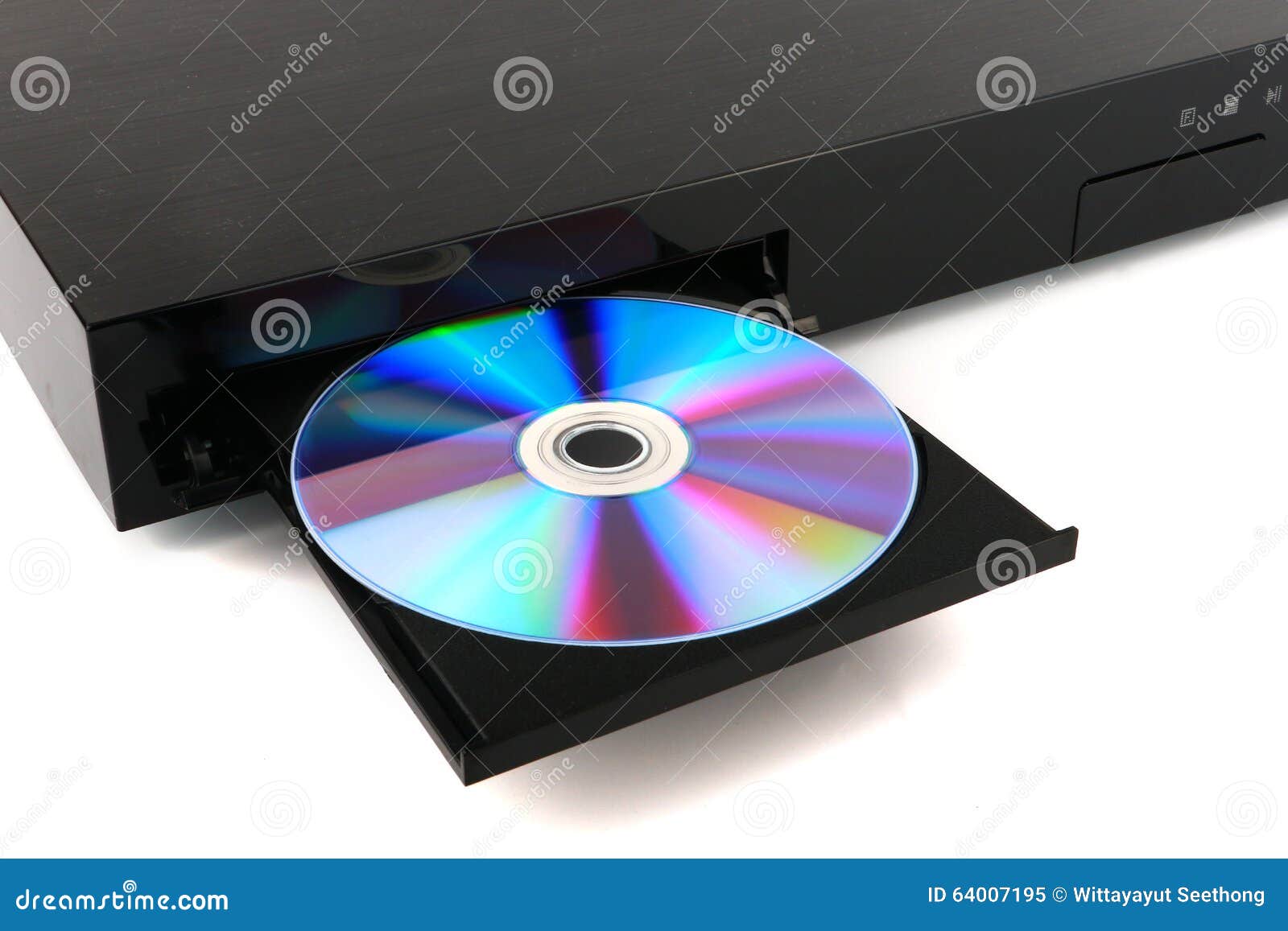 DVD, CD Disk Insert To Dvd Player on White Background, Close-up ...