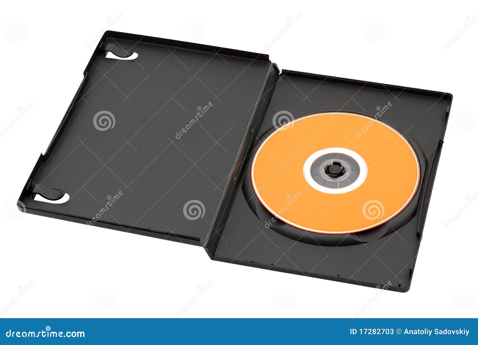 DVD or CD Disk in Opened Box Stock Image - Image of equipment, black ...