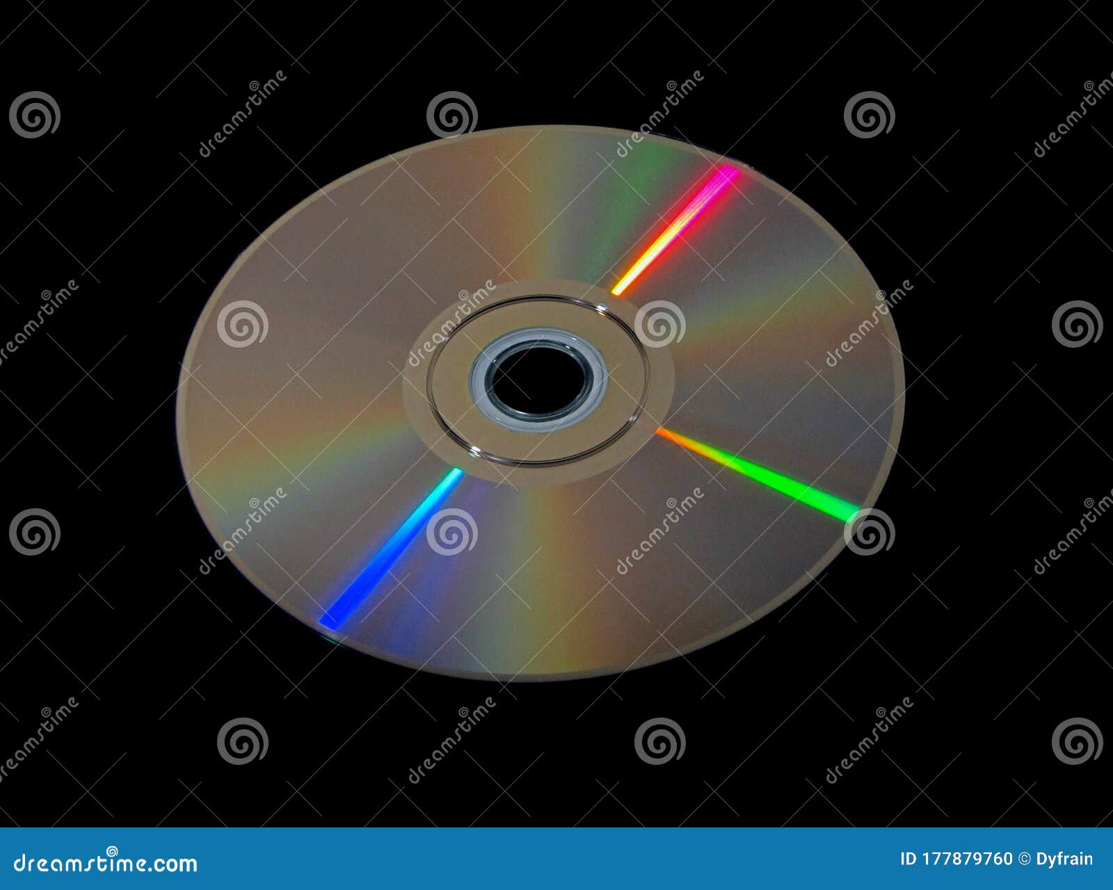 DVD Compact Disc on a Black Background. Old Fashion Stock Photo - Image ...
