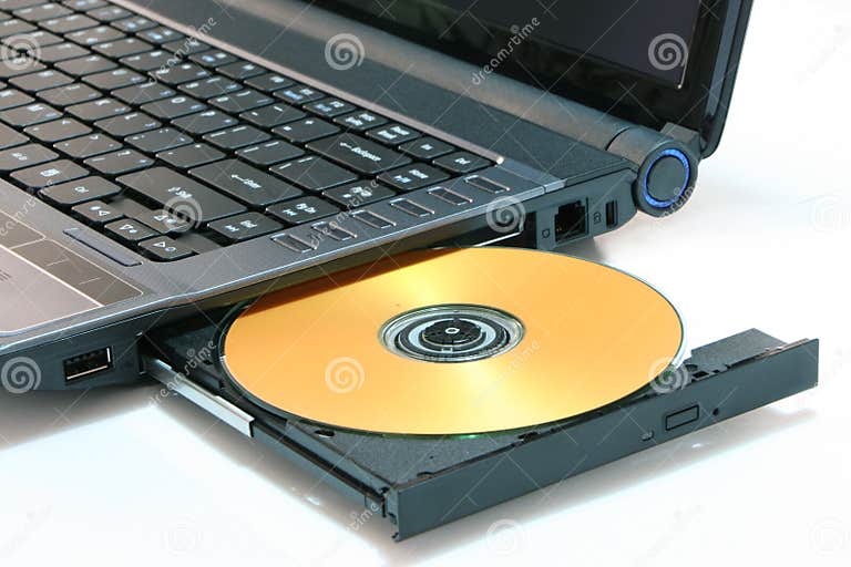 DVD on computer stock photo. Image of burning, working - 18405496