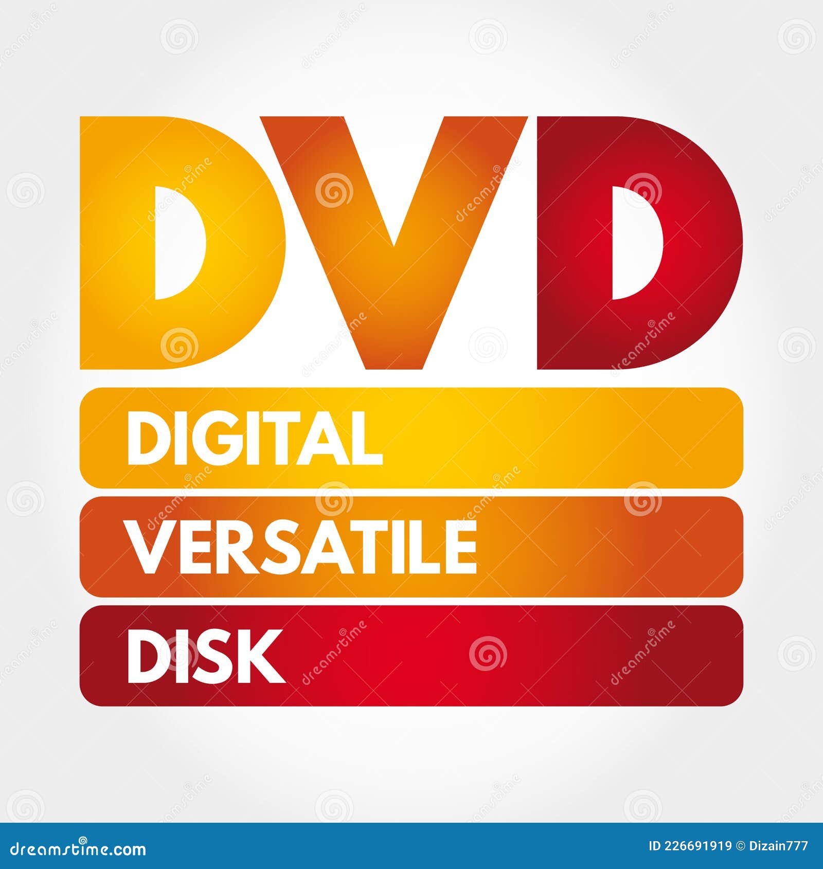 DVD - Digital Versatile Disk Acronym, Technology Concept Background ...