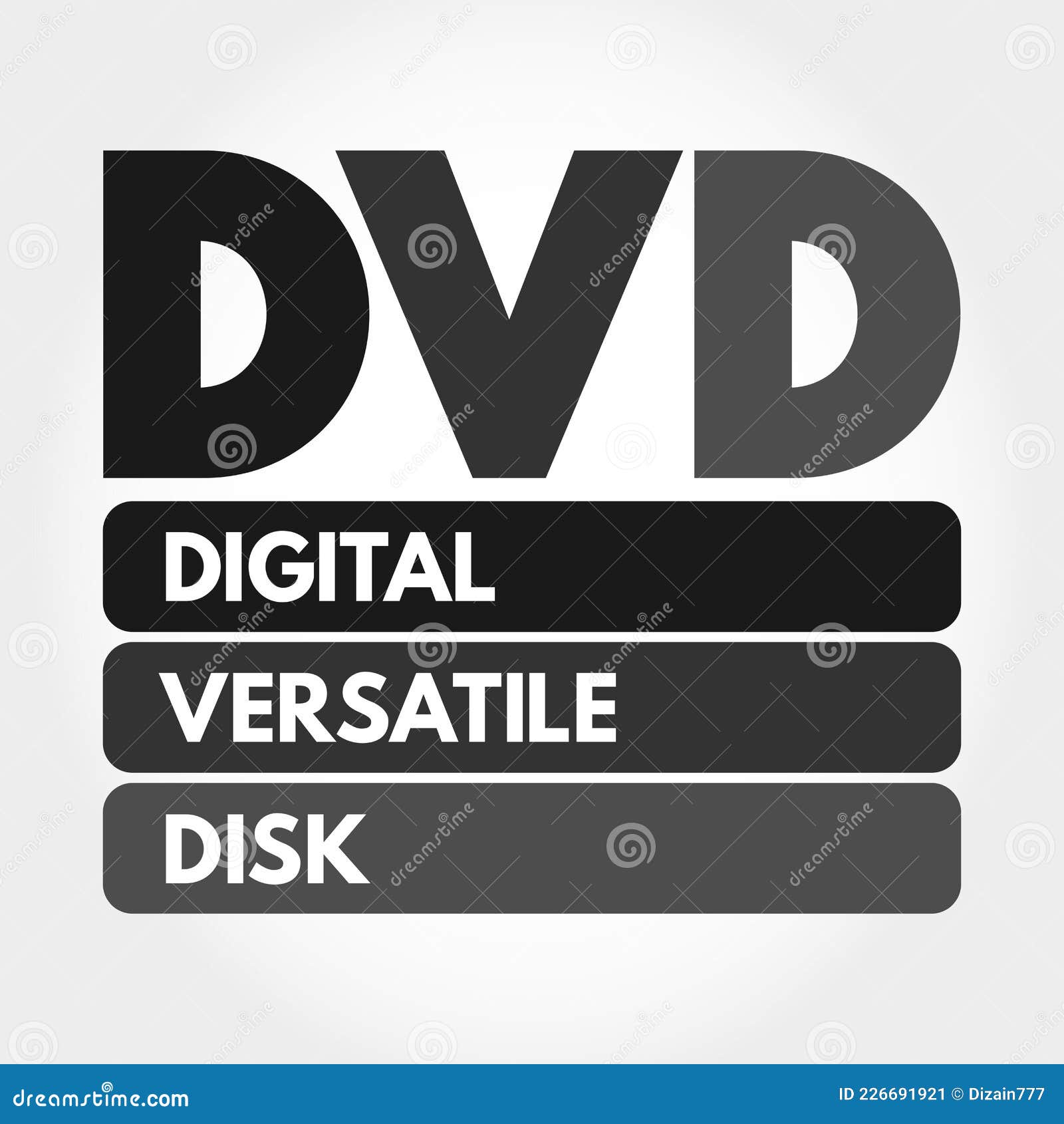 DVD - Digital Versatile Disk Acronym, Technology Concept Background ...