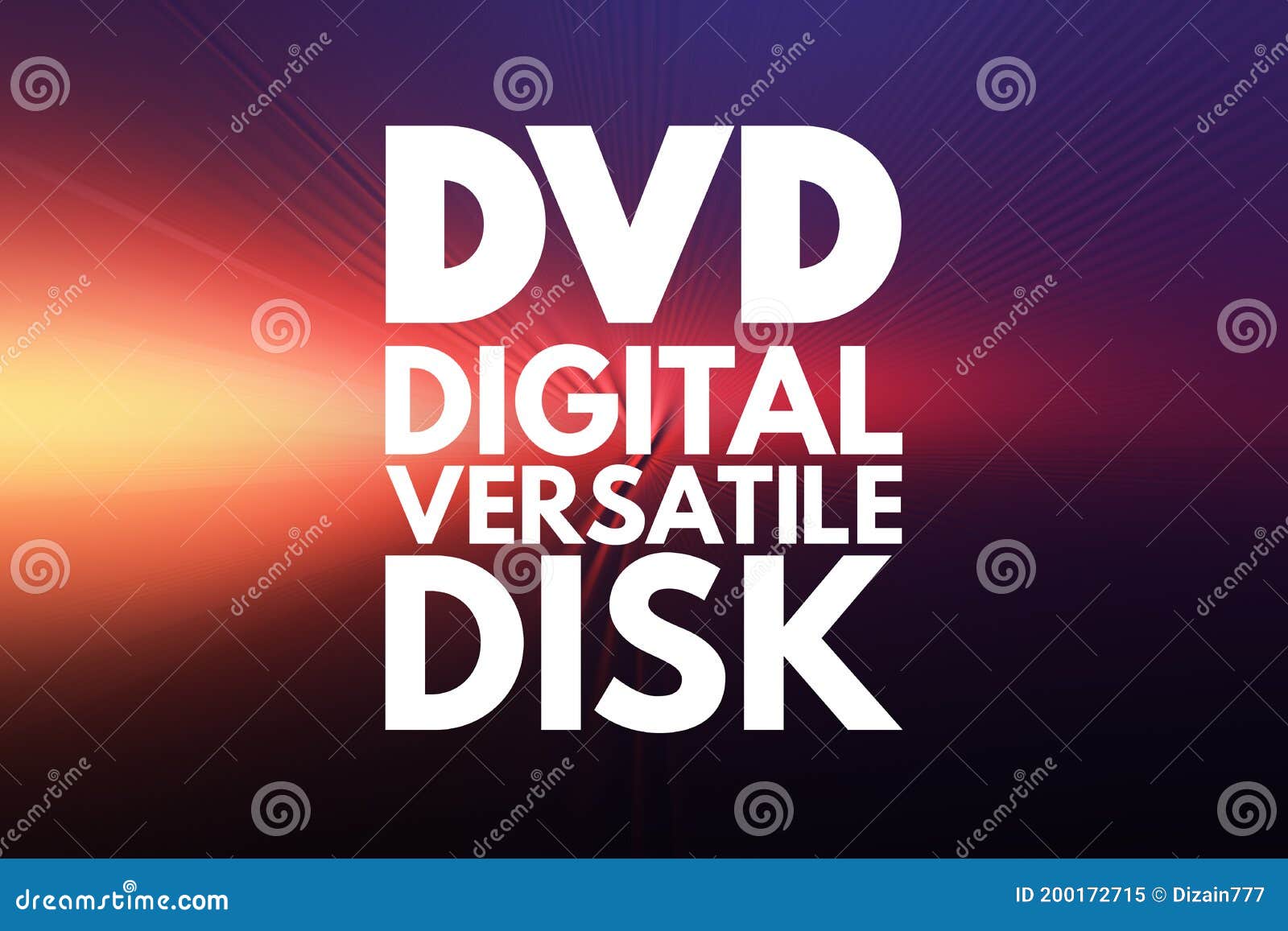 DVD - Digital Versatile Disk Acronym, Technology Concept Background ...