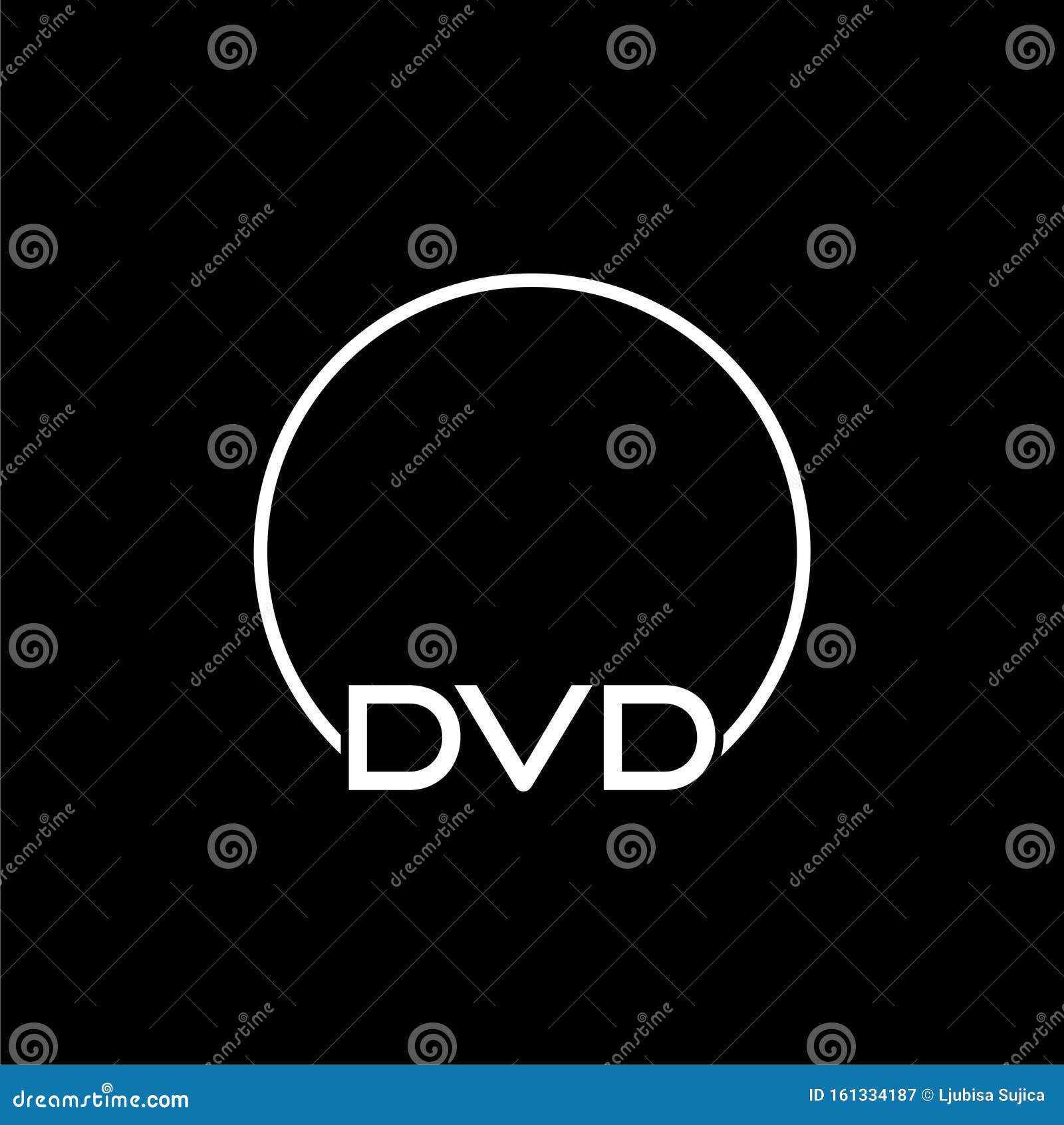 DVD Disk Icon Isolated on Black Background Stock Illustration ...
