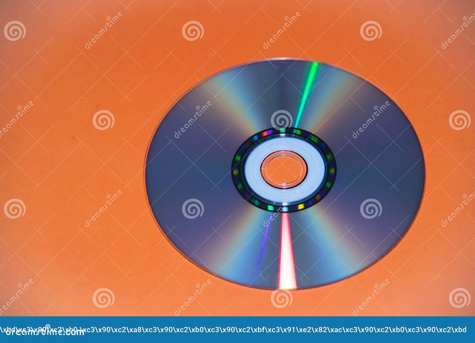 Dvd Disk on an Orange Background. CD Stock Photo - Image of green ...