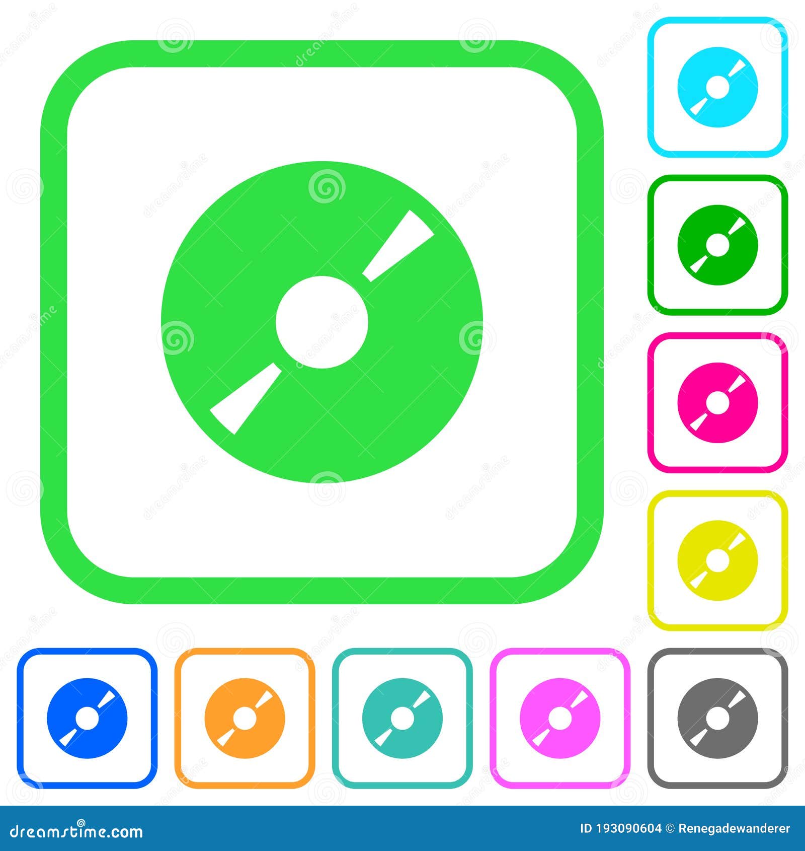 DVD Disk Vivid Colored Flat Icons Icons Stock Vector - Illustration of ...