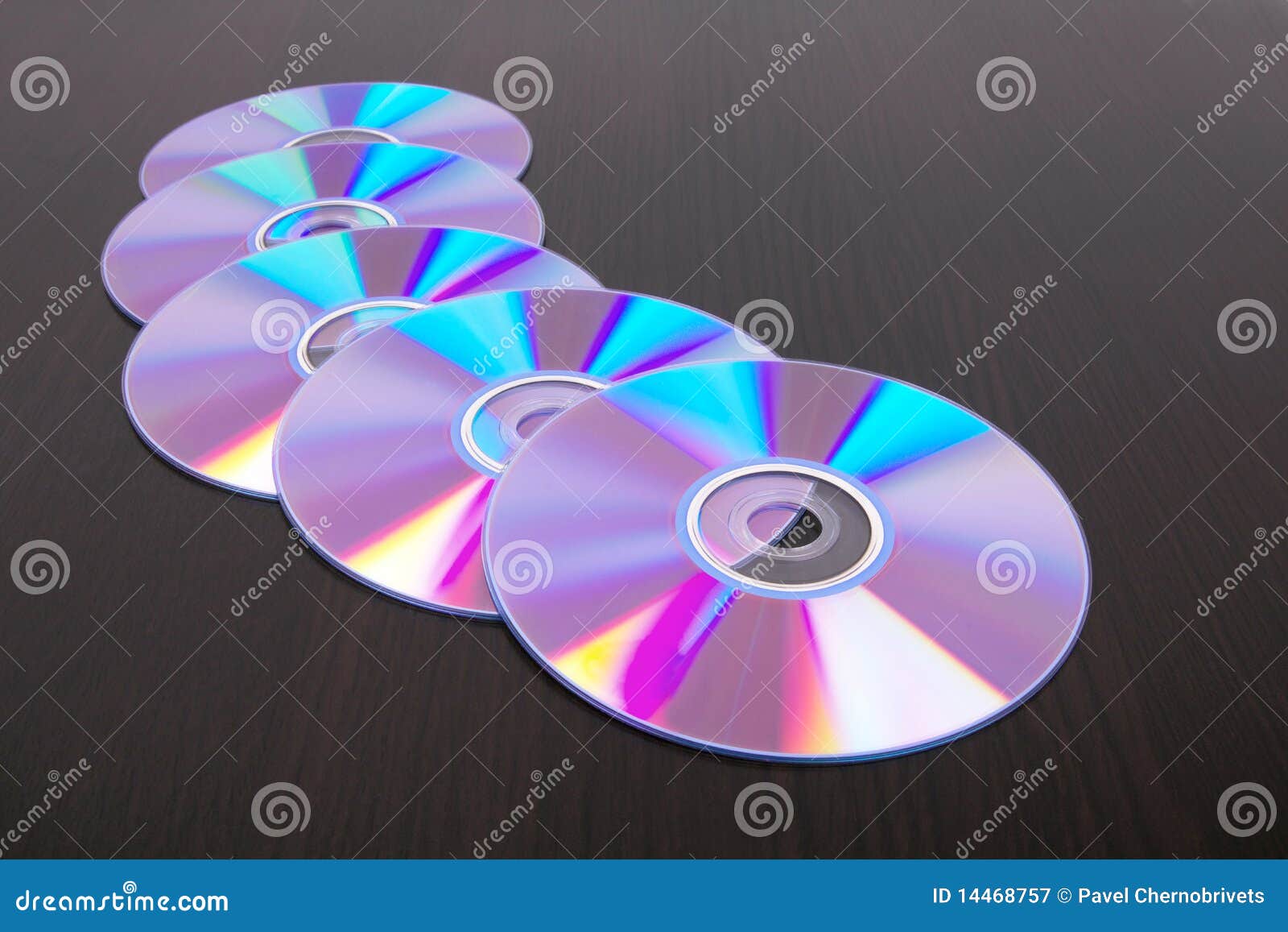 Dvd Disks on Black Wooden Table Stock Image - Image of device, black ...
