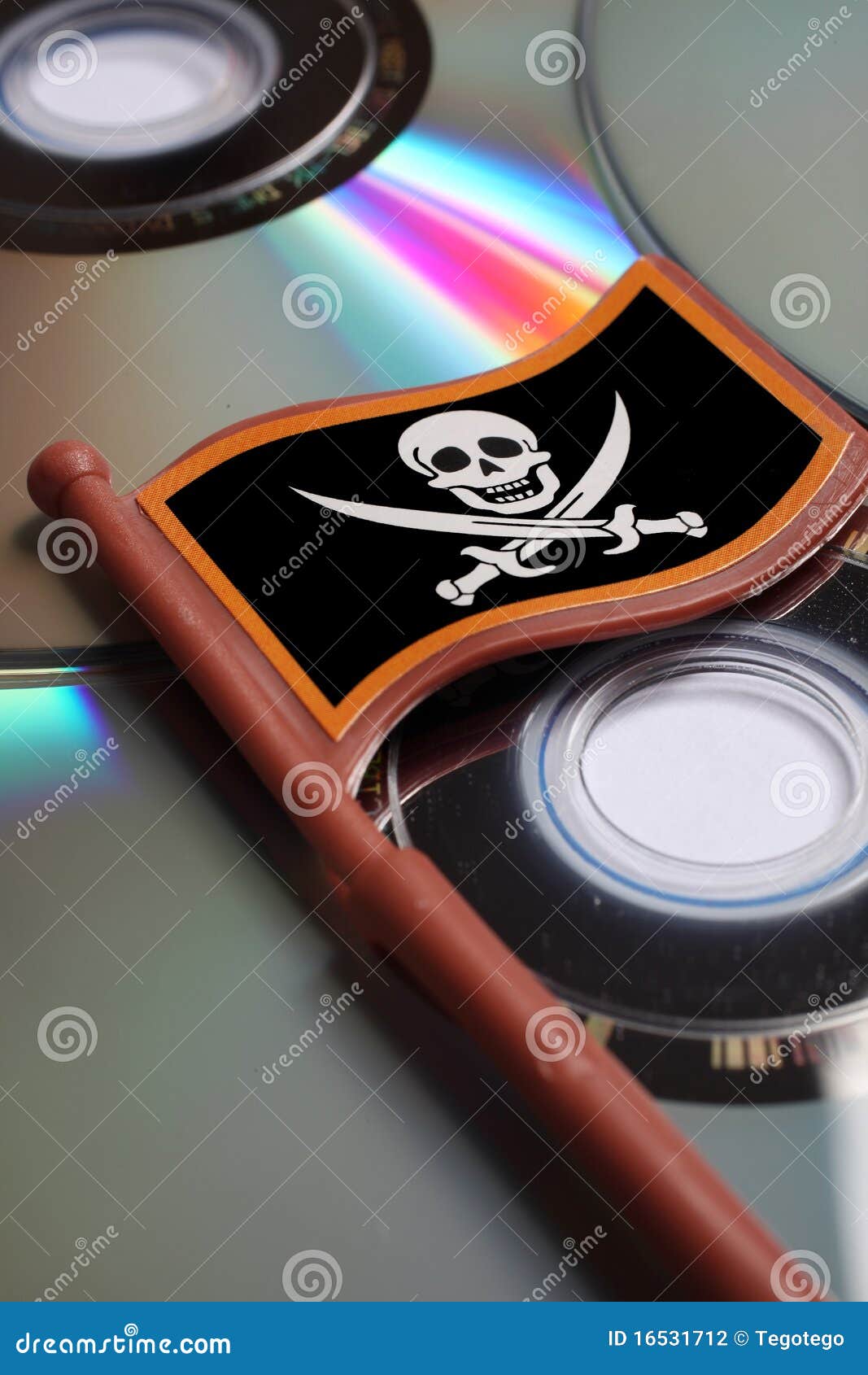 Dvd Disks with Flag Pirate Skull Stock Photo - Image of computer, flag ...