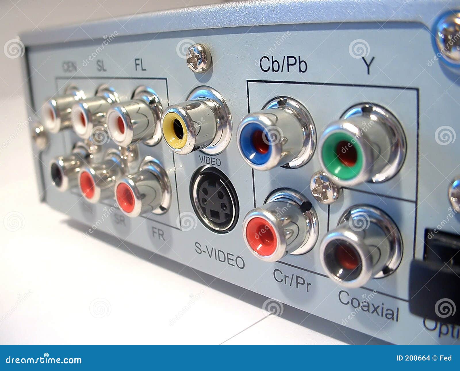 DVD DIVX Player Back stock photo. Image of yellow, cable - 200664