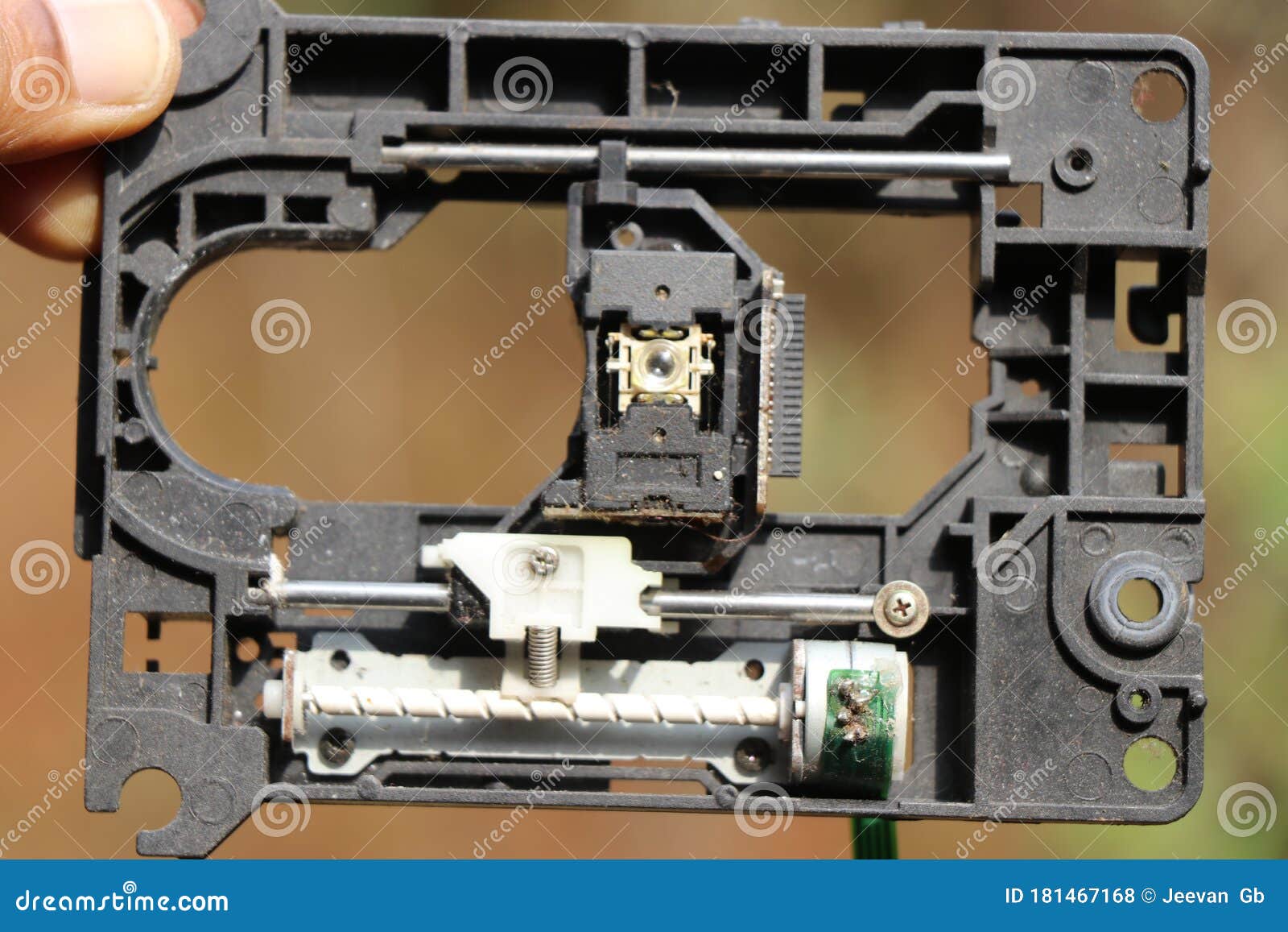 DVD Drive Inside Part Showing Laser Module and Stepper Motor Stock ...