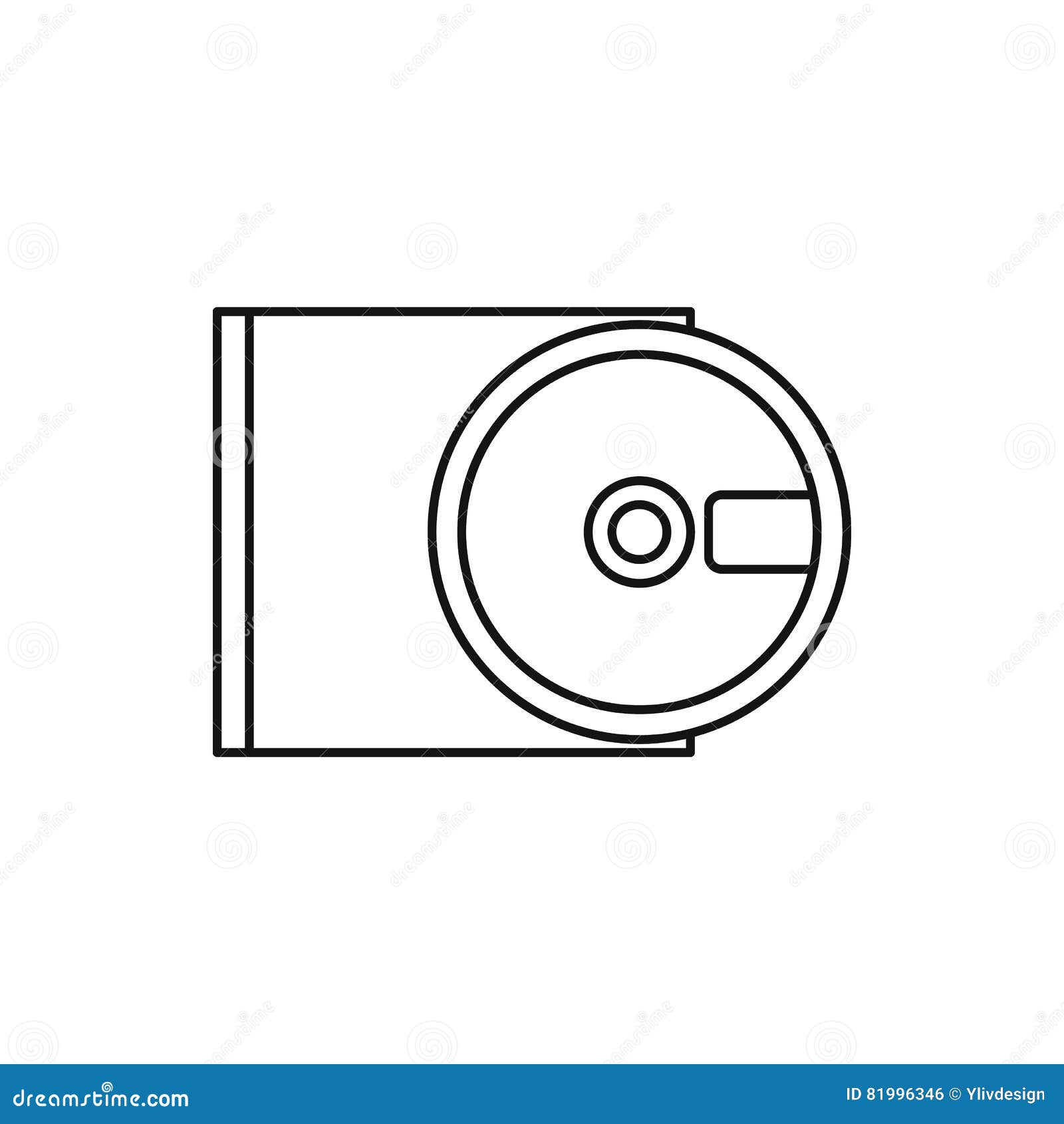 DVD Drive Open Icon, Outline Style Stock Vector - Illustration of ...