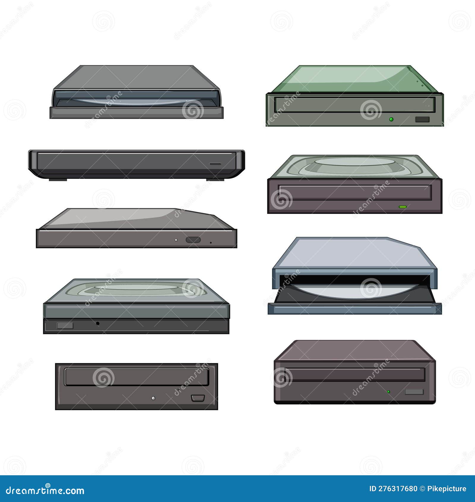 Dvd Drive Set Cartoon Vector Illustration Stock Vector - Illustration ...