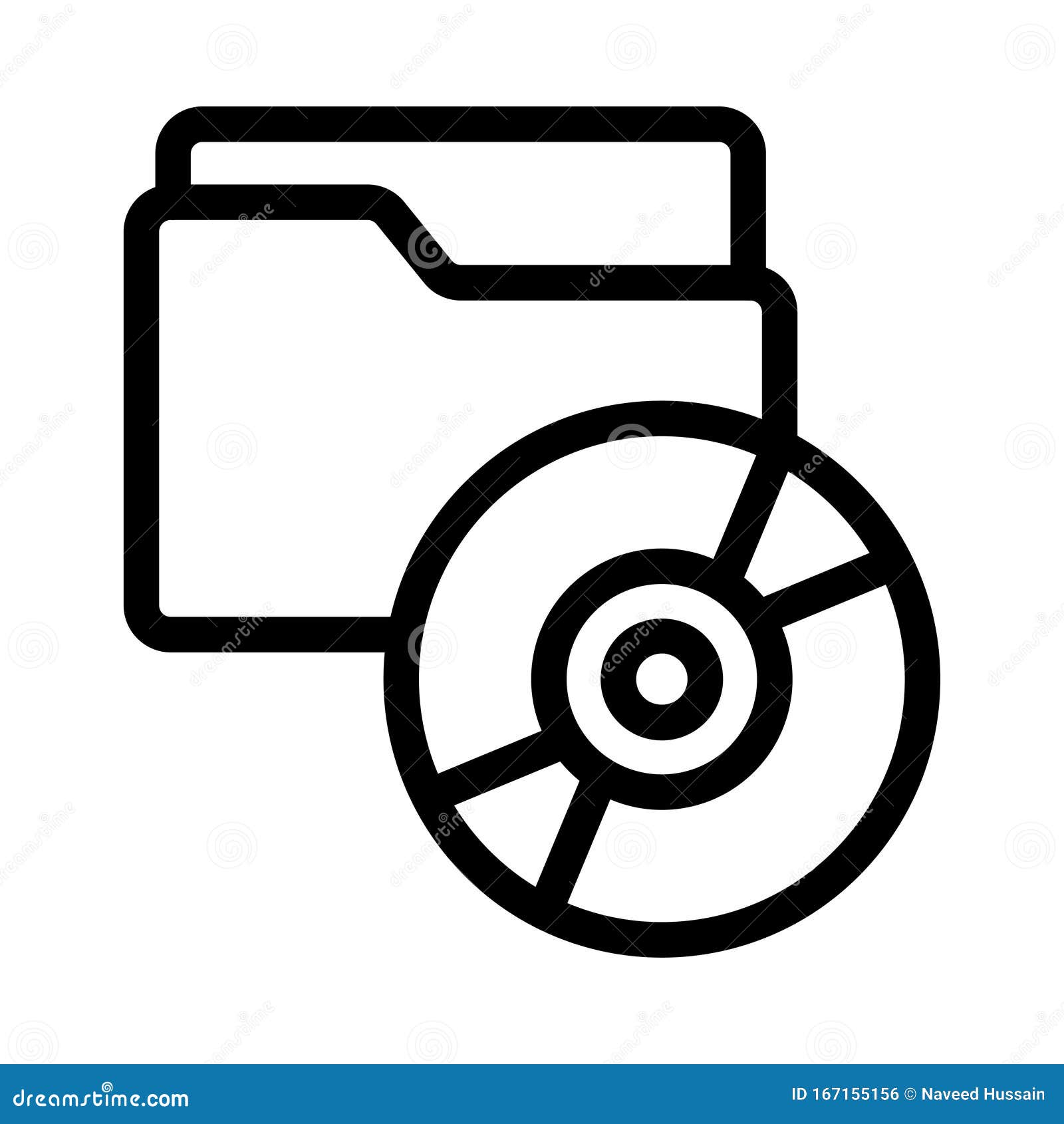 DVD Folder Vector Thin Line Icon Stock Illustration - Illustration of ...