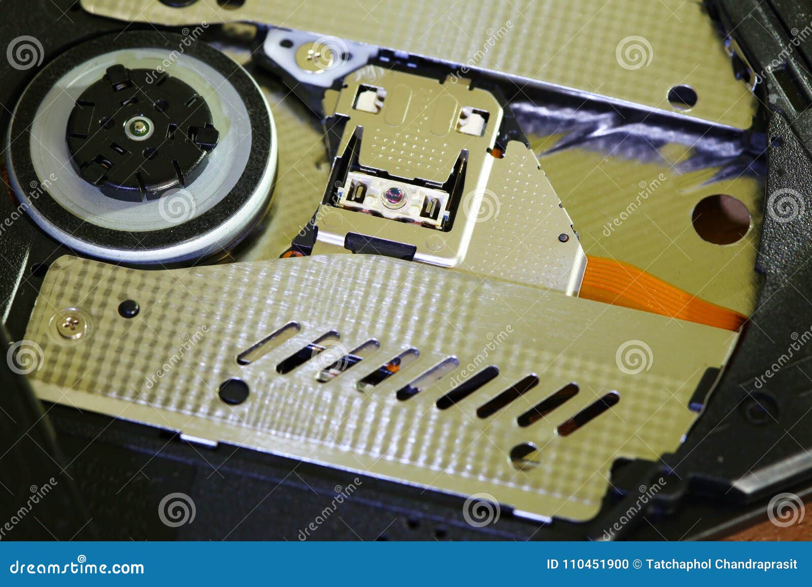 Dvd Head Reader Part Scene. Stock Photo - Image of dust, inside: 110451900