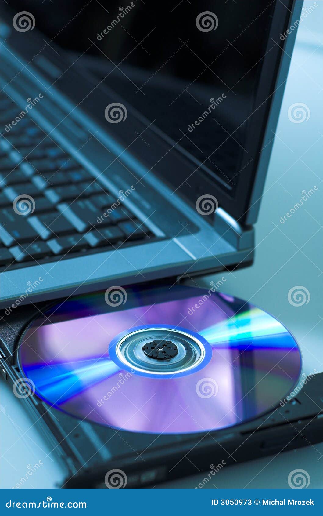 DVD and laptop stock image. Image of mobility, data, technology - 3050973