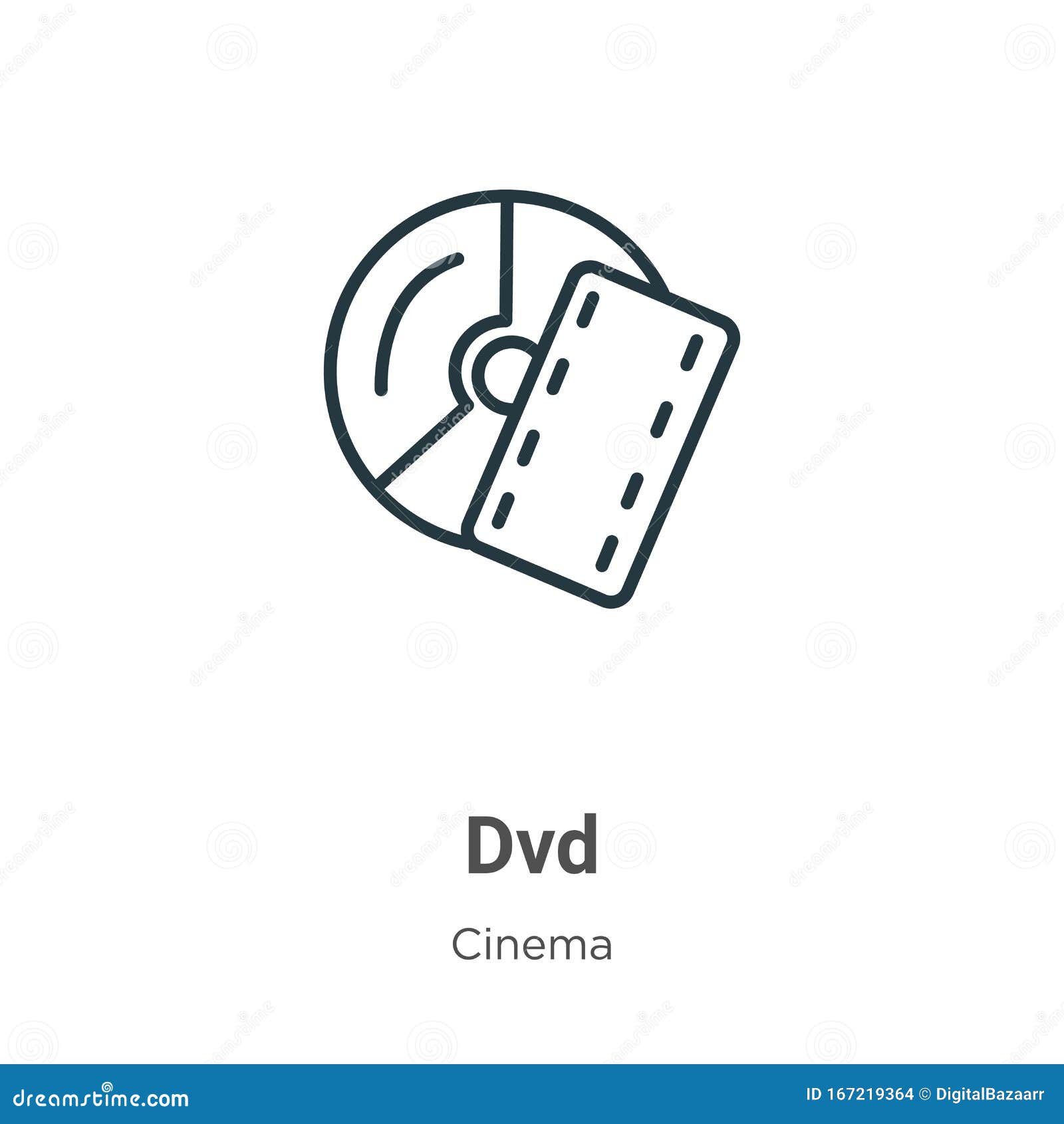 Dvd Outline Vector Icon. Thin Line Black Dvd Icon, Flat Vector Simple ...