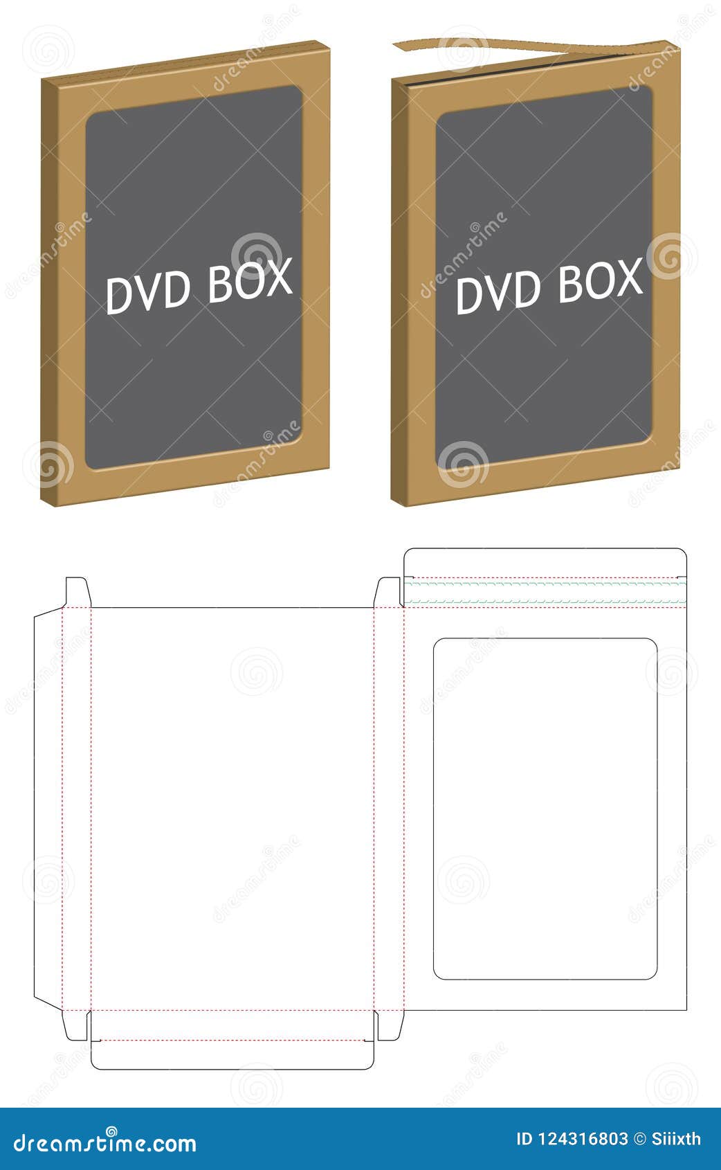 Dvd Paper Packaging Box Die-cut Line Template Stock Vector ...