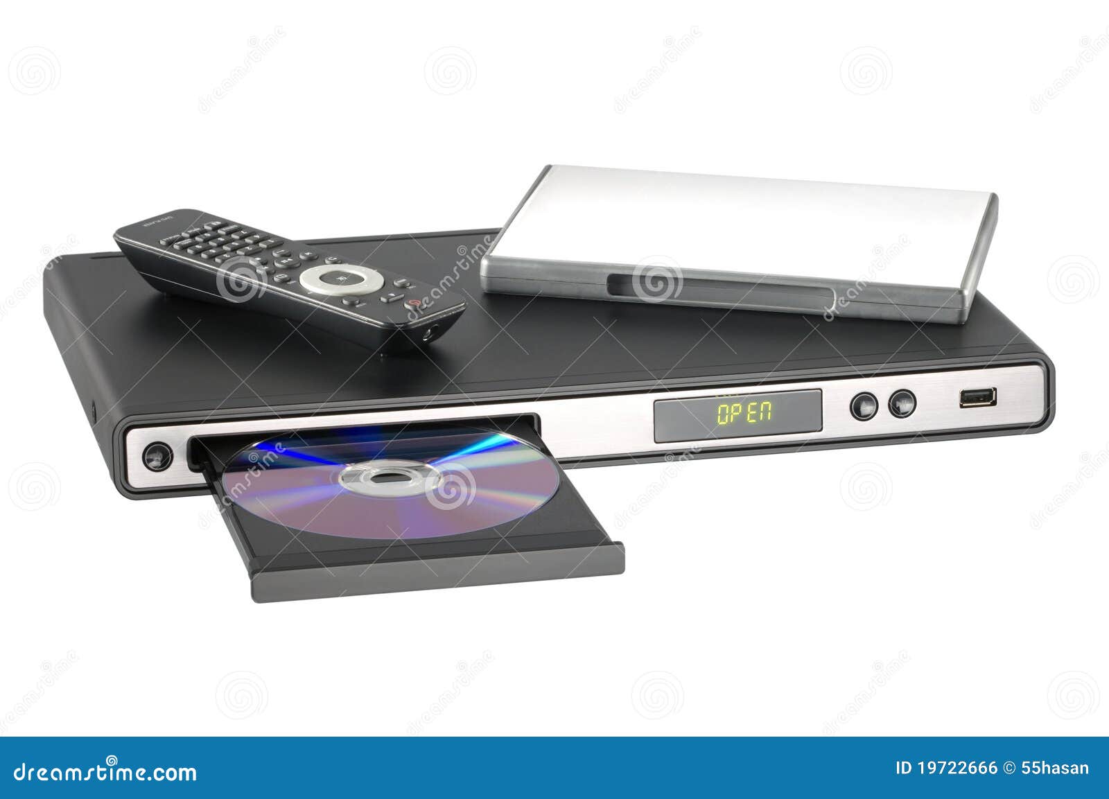 DVD player stock photo. Image of household, control, open - 19722666