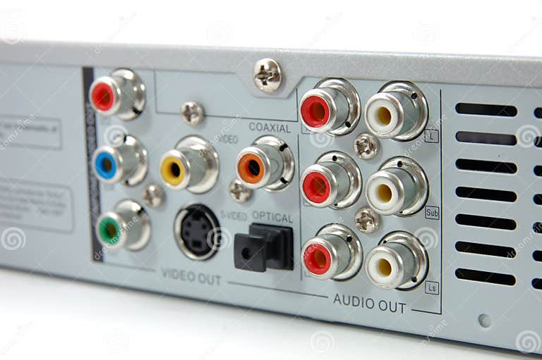 Dvd player back panel stock photo. Image of music, panel - 1203694
