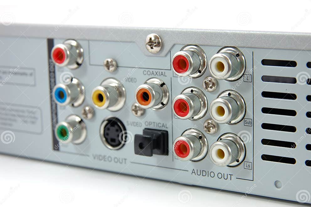 Dvd player back panel stock photo. Image of music, panel - 1203694