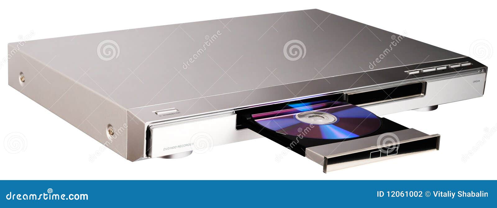 DVD player with open tray stock photo. Image of video - 12061002