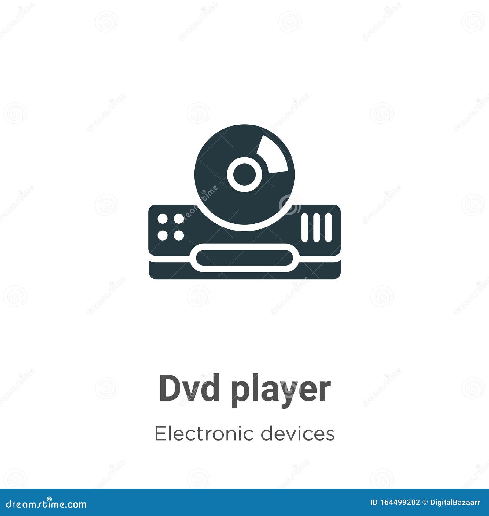 Dvd Player Vector Icon on White Background. Flat Vector Dvd Player Icon ...