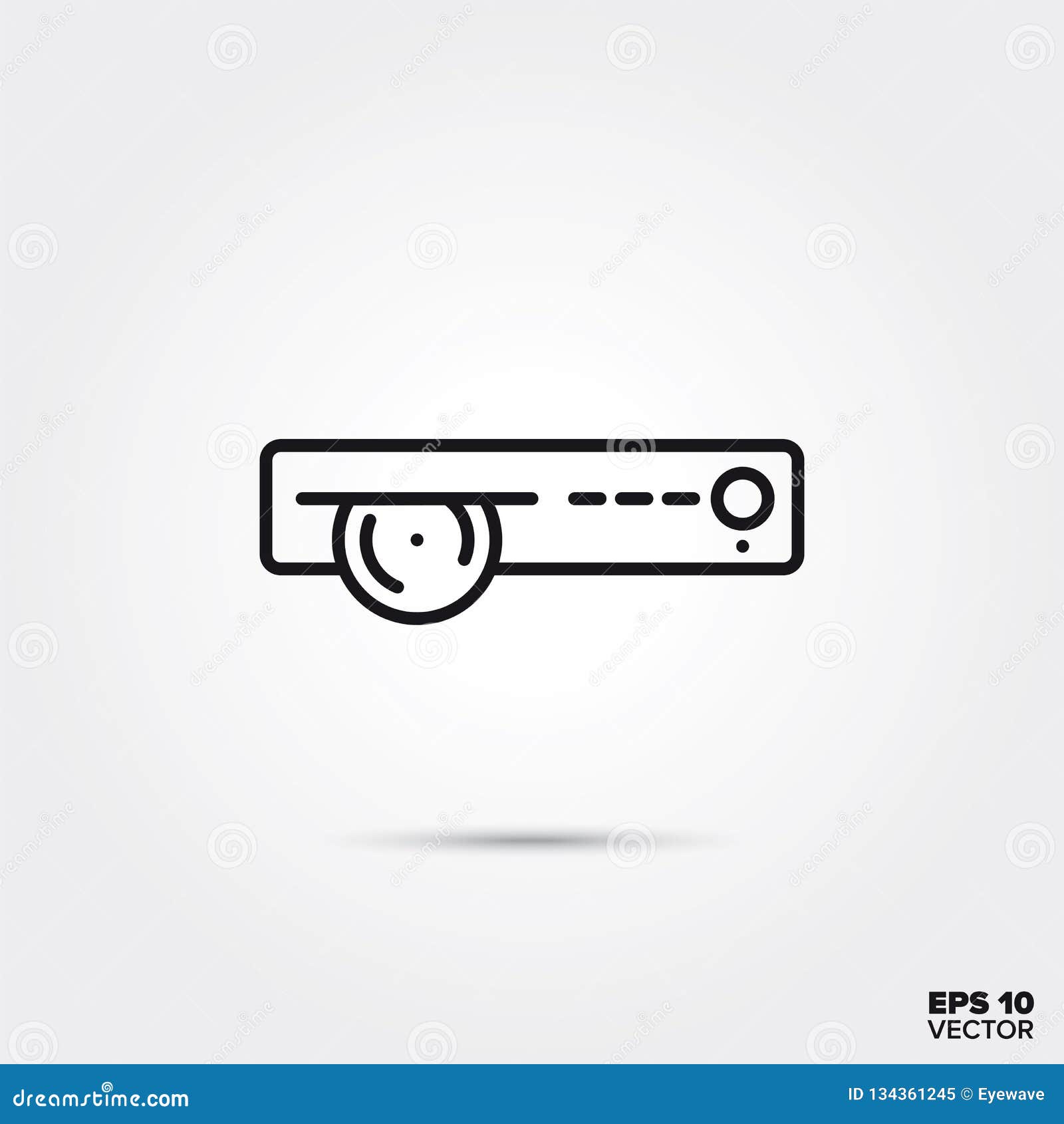 DVD Player Vector Line Icon Stock Vector - Illustration of digital ...