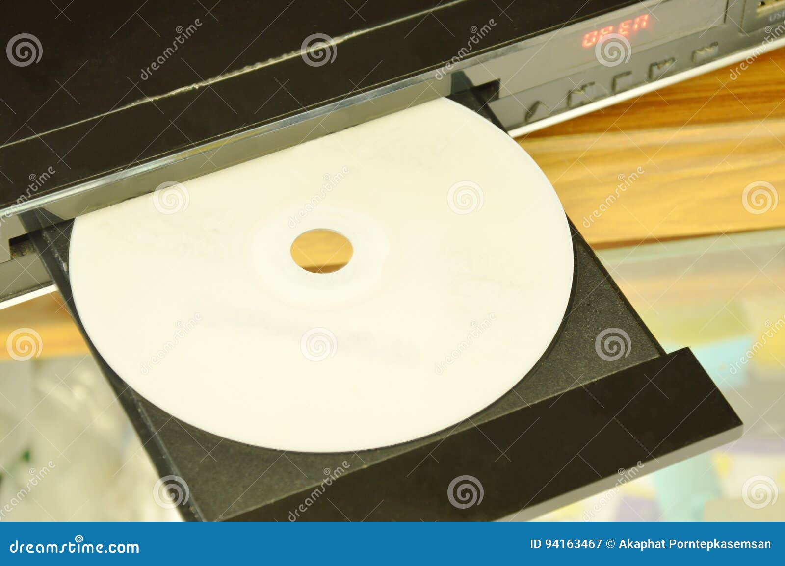 DVD Put on Insert Disc Player in Cupboard Stock Image - Image of insert ...