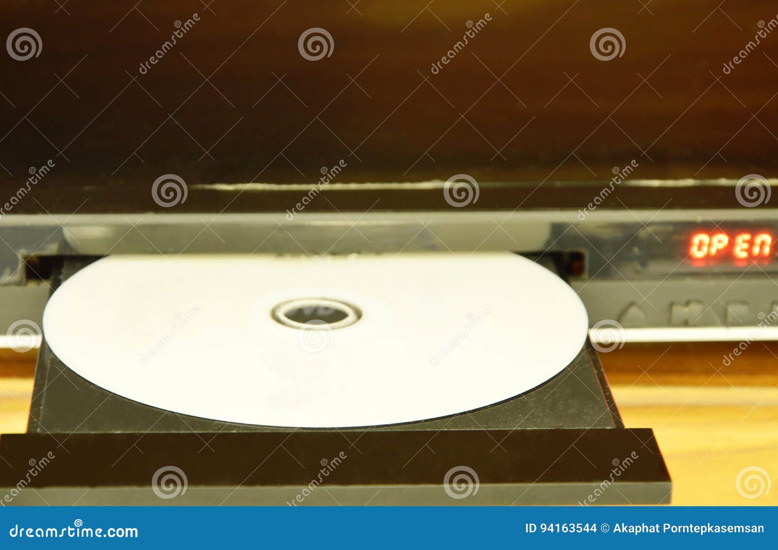 DVD Put on Insert Disc Player in Cupboard Stock Photo - Image of media ...