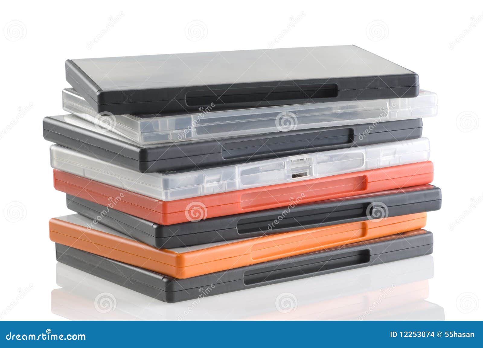 DVD video cases stock photo. Image of data, white, movie - 12253074