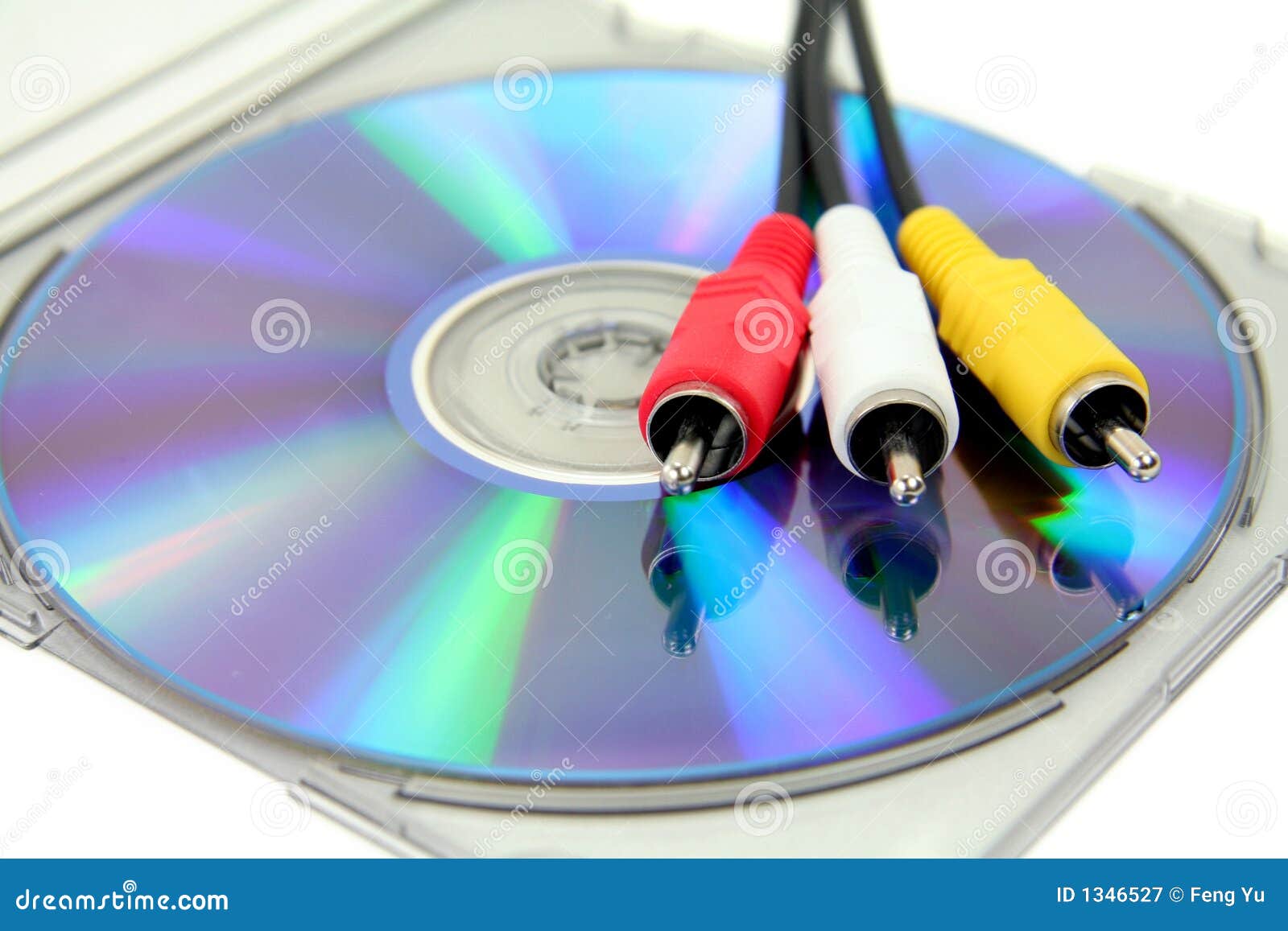 Dvd with video plugs stock image. Image of duplication - 1346527