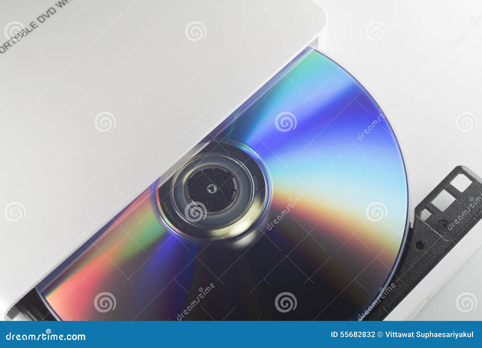 DVD writer with DVD stock photo. Image of external, open - 55682832