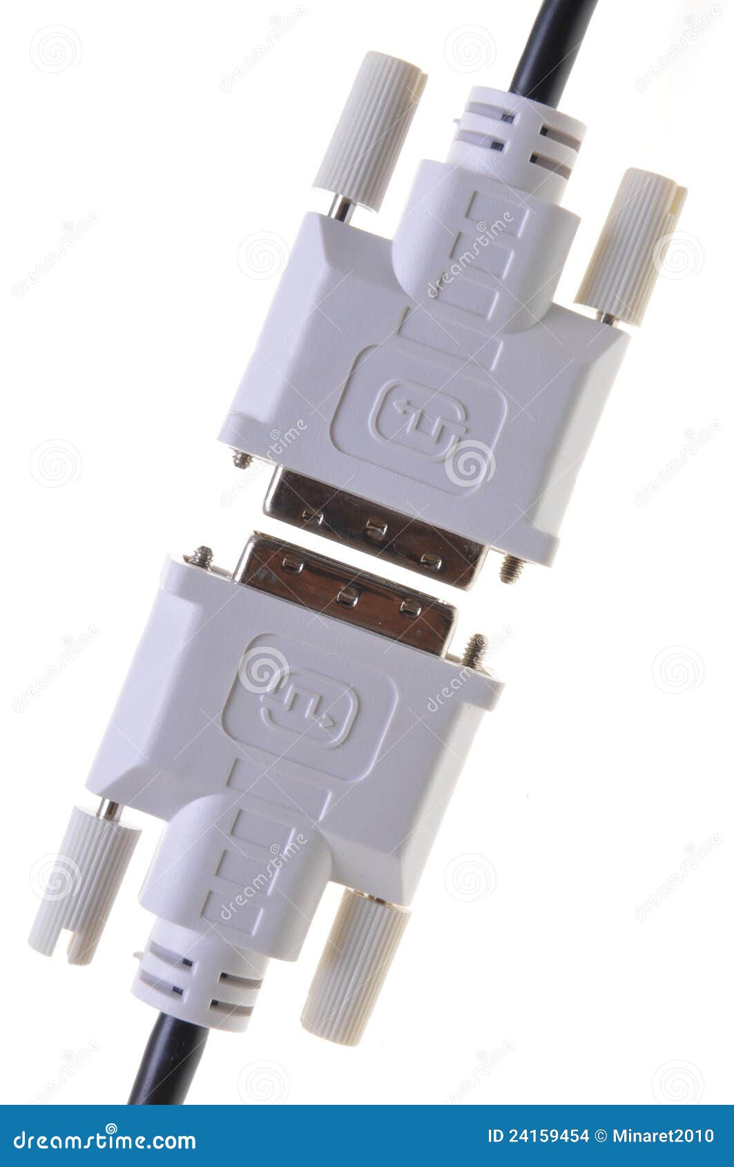 DVI computer monitor cable stock photo. Image of hardware - 24159454