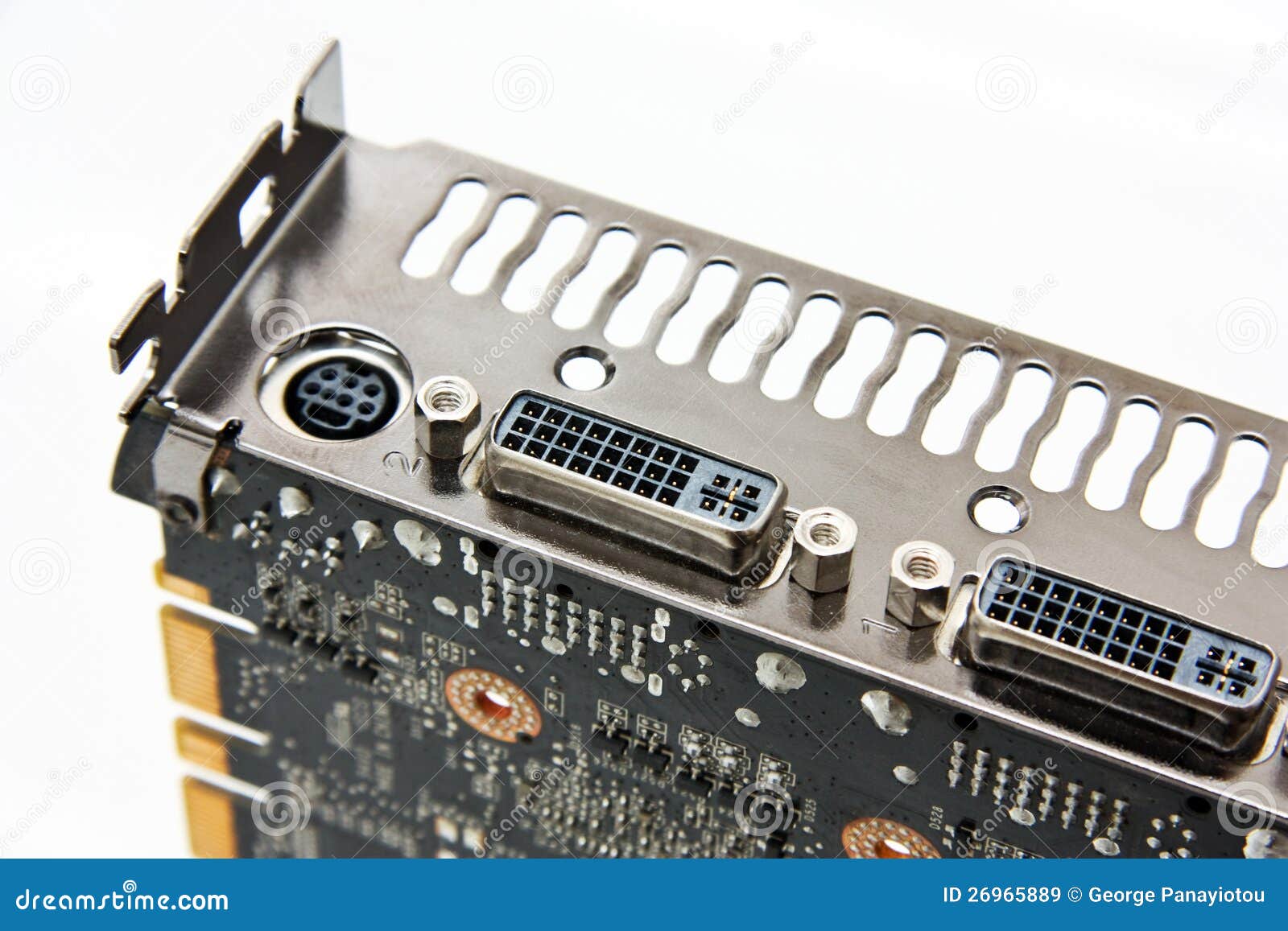 DVI Connectors on a Graphics Card Stock Image - Image of electronics ...