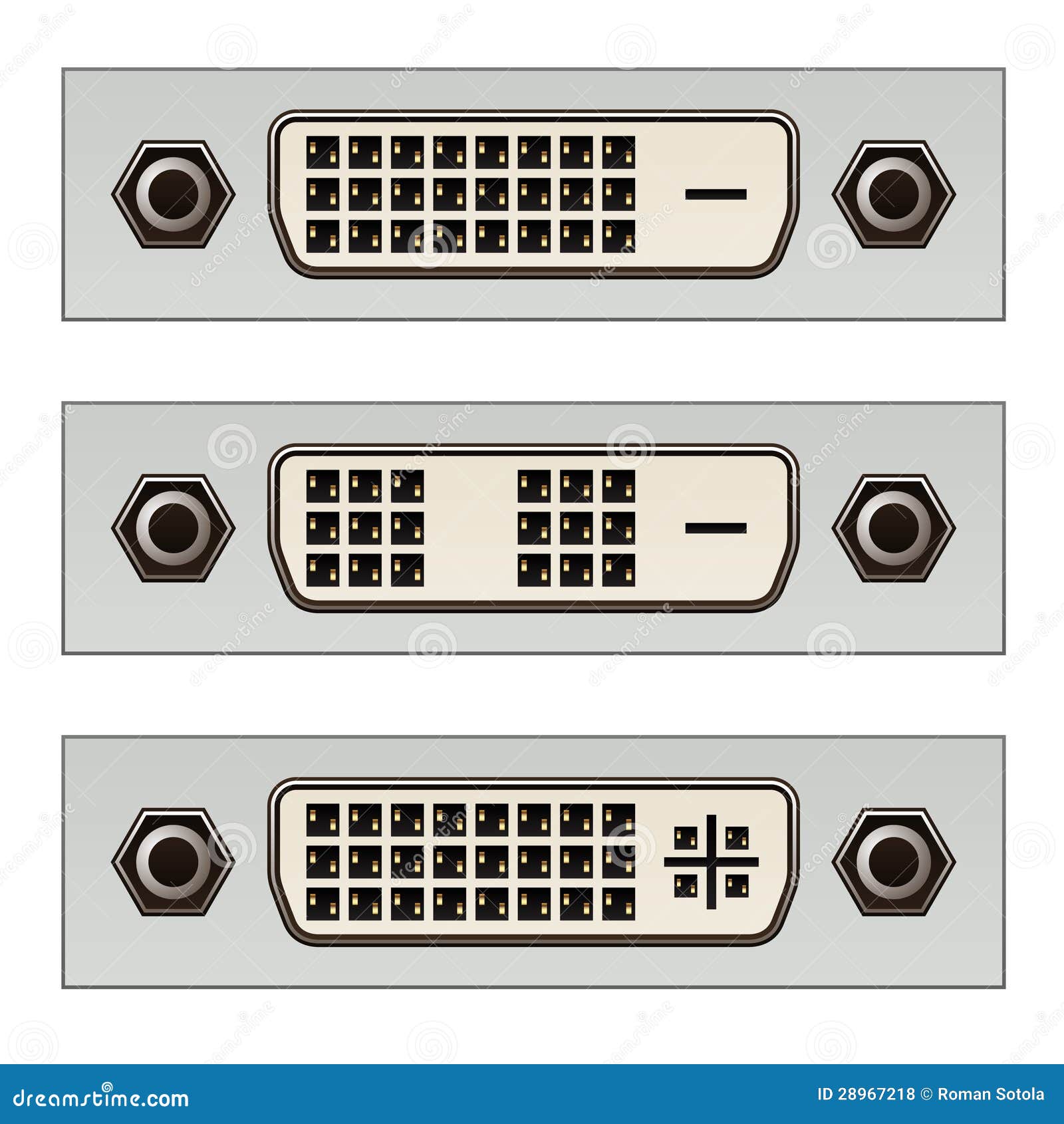Dvi Digital Pc Video Connectors Stock Illustrations – 7 Dvi Digital Pc ...