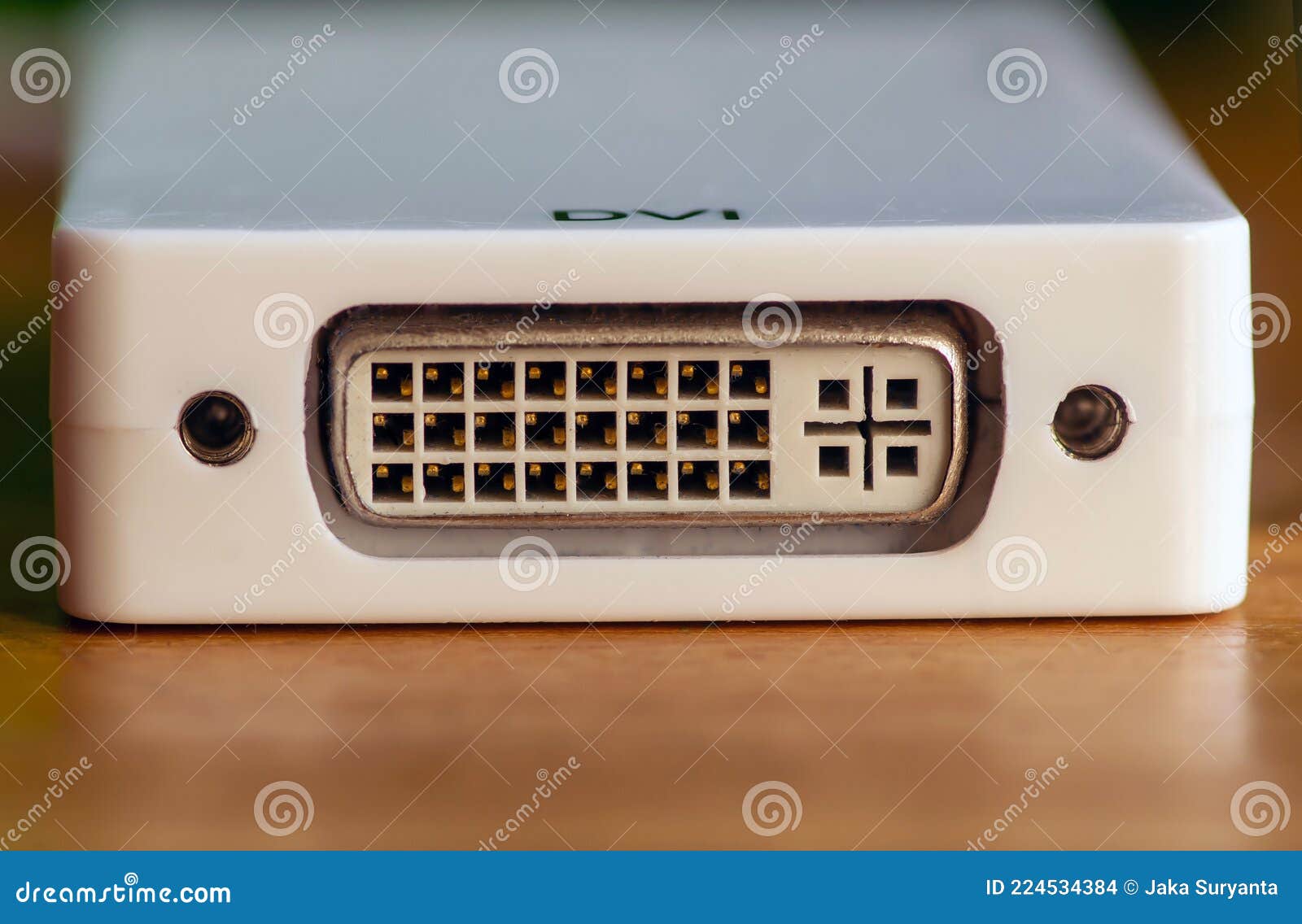DVI Port Outlet, Video Card Connector on White Panel Stock Photo ...