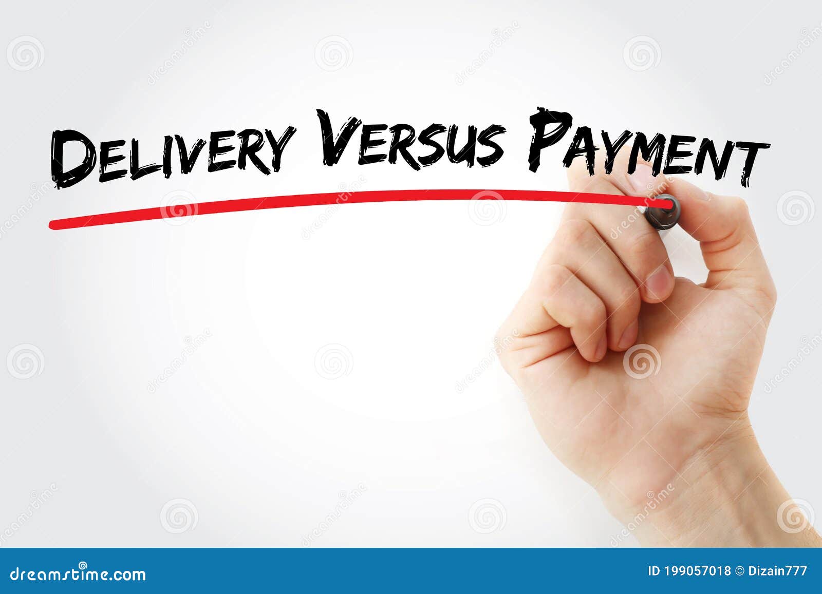 DVP, Delivery Versus Payment. Concept With Keywords, Letters And Icons ...