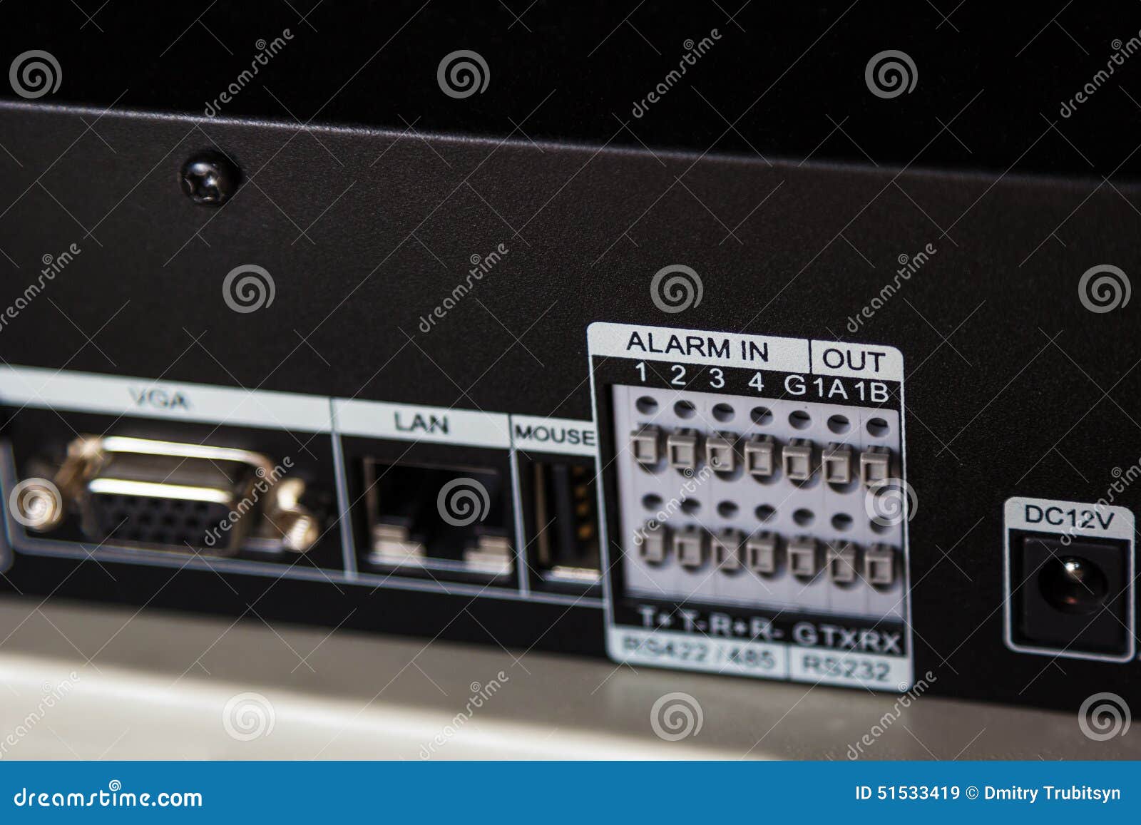 DVR Alarm Input Ports on Back Panel Stock Image - Image of internet ...