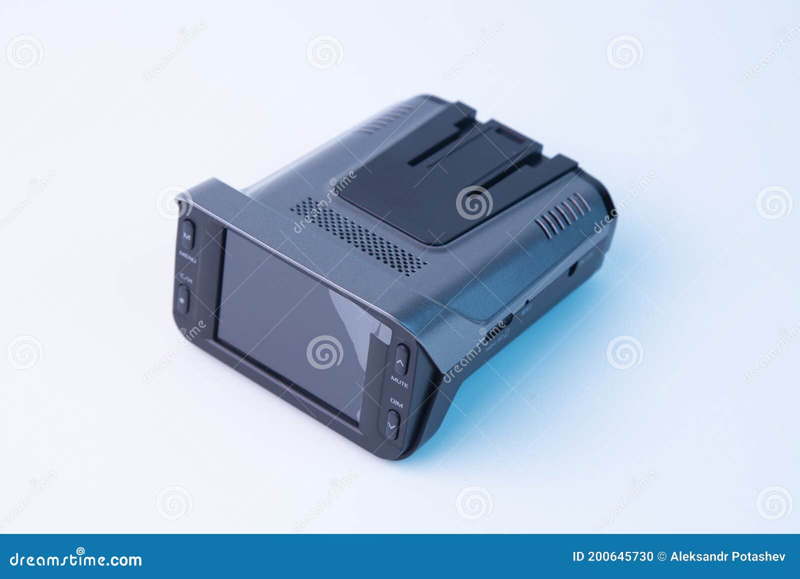 DVR and Radar Detector on a White Background .Car Accessory Stock Photo ...