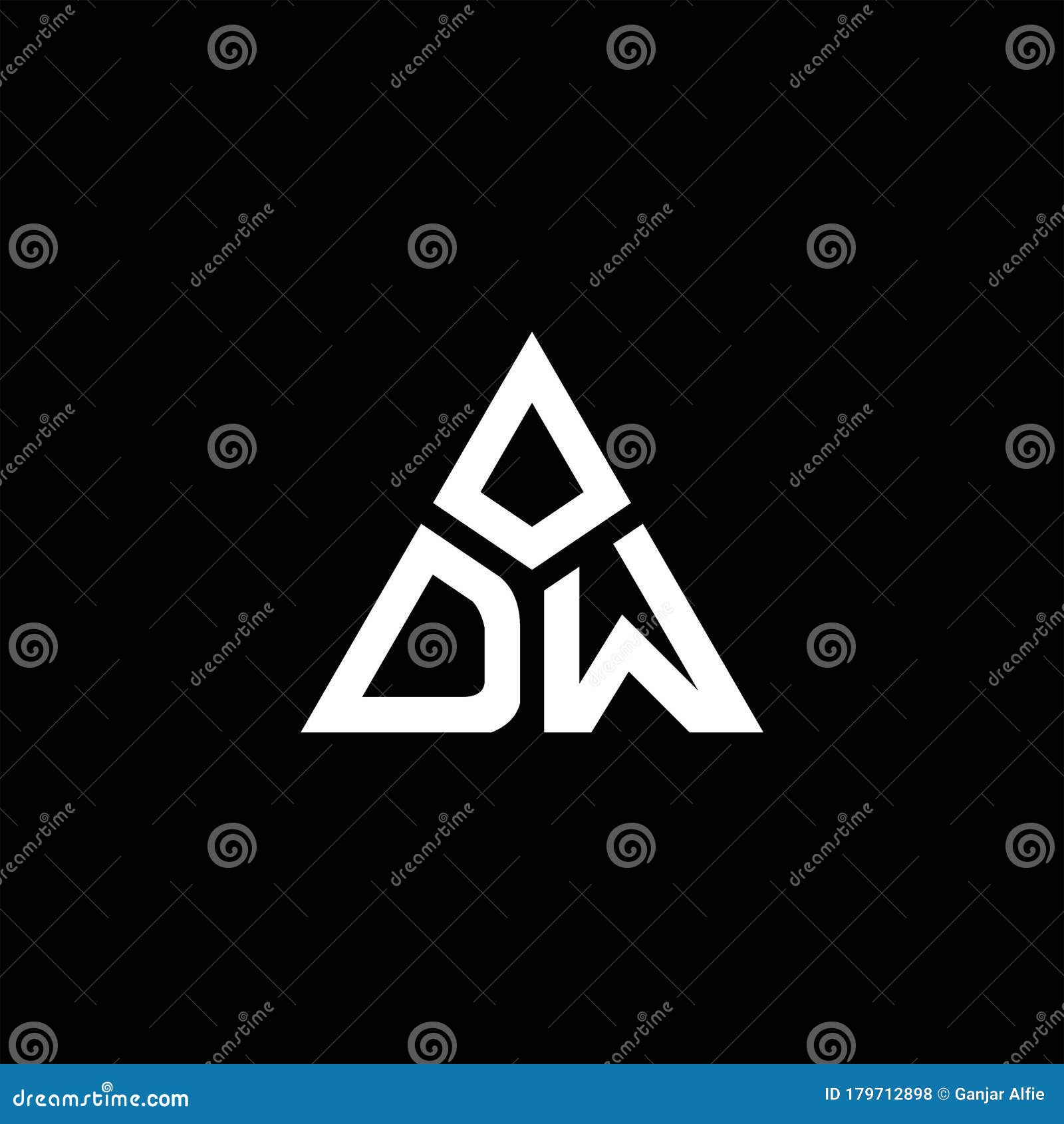 DW Monogram Logo with 3 Pieces Shape Isolated on Triangle Stock Vector ...
