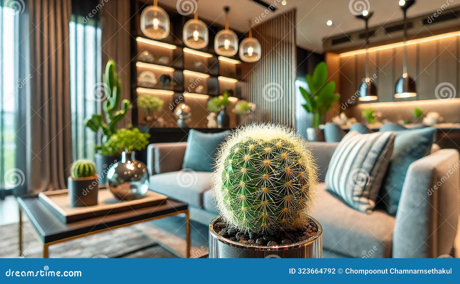 Dwarf Chin Cactus, Highlighting Its Small, Rounded Form and Spiky ...