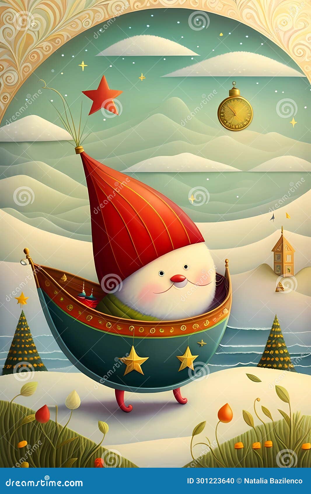 Dwarf. Christmas card stock illustration. Illustration of merry - 301223640