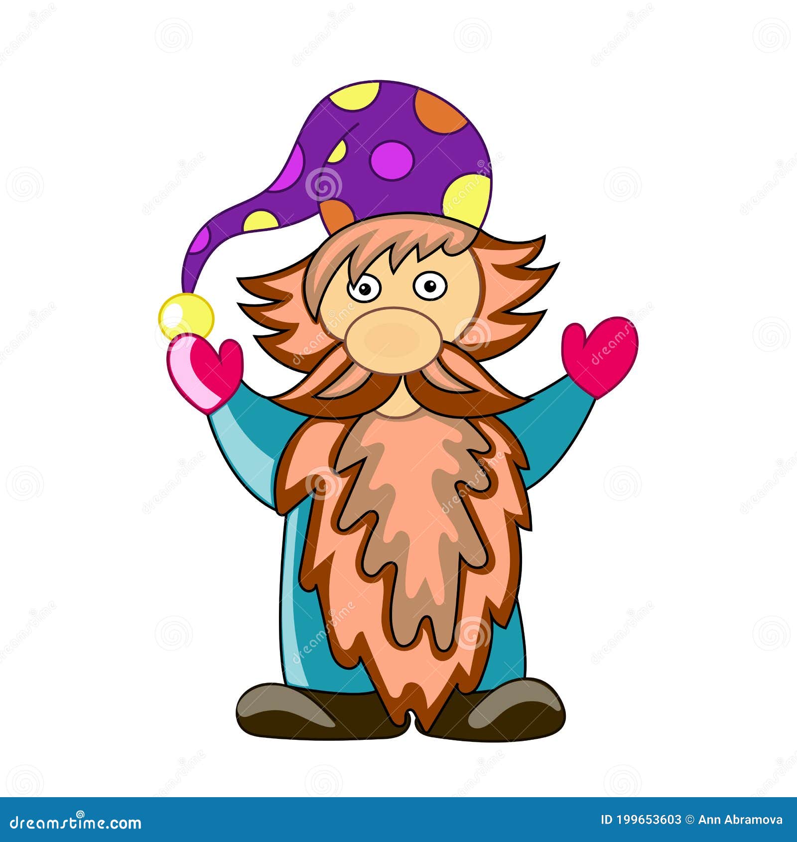 Dwarf in a Hat Vector Illustration Stock Vector - Illustration of ...