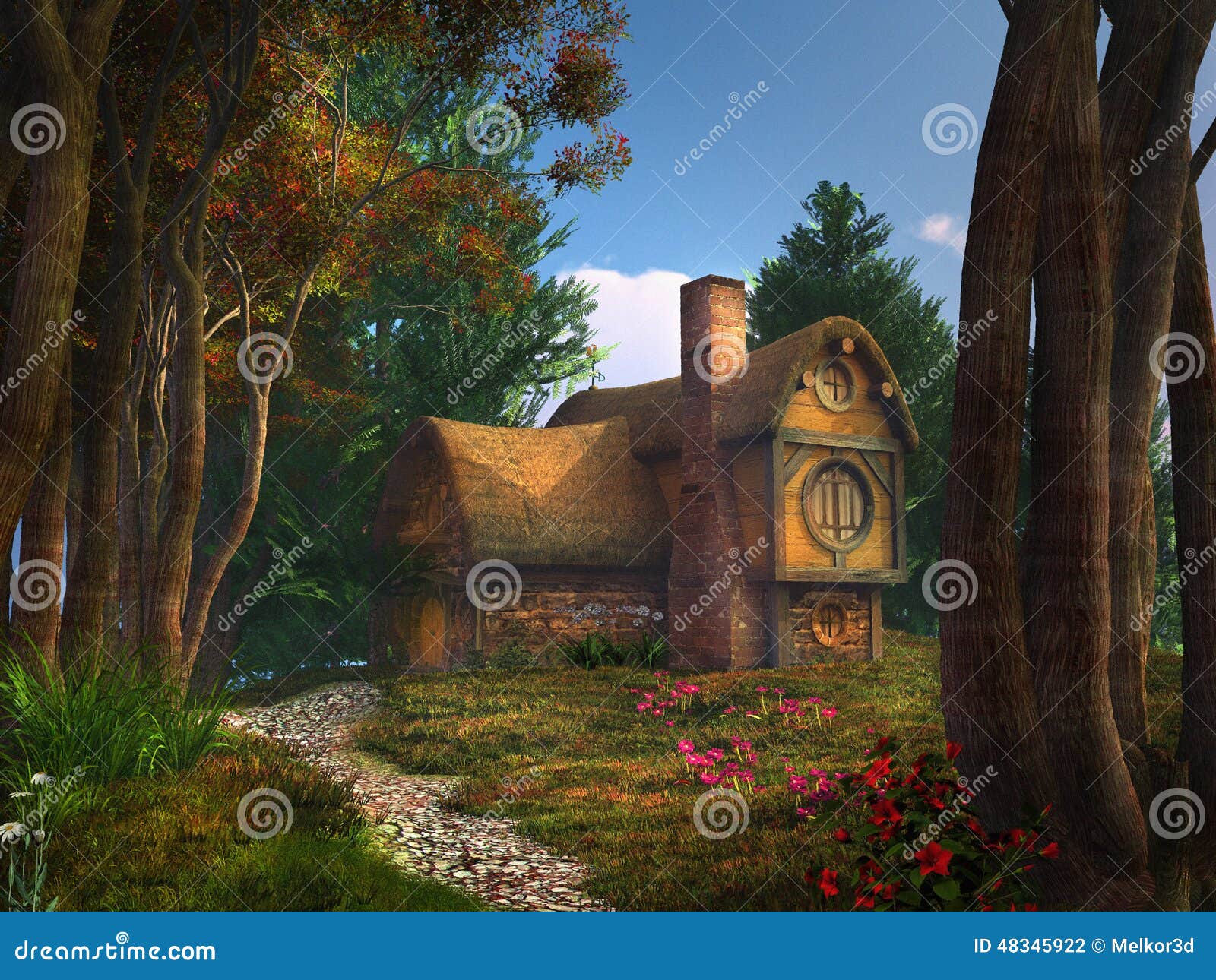 Dwarf house stock illustration. Illustration of trees - 48345922